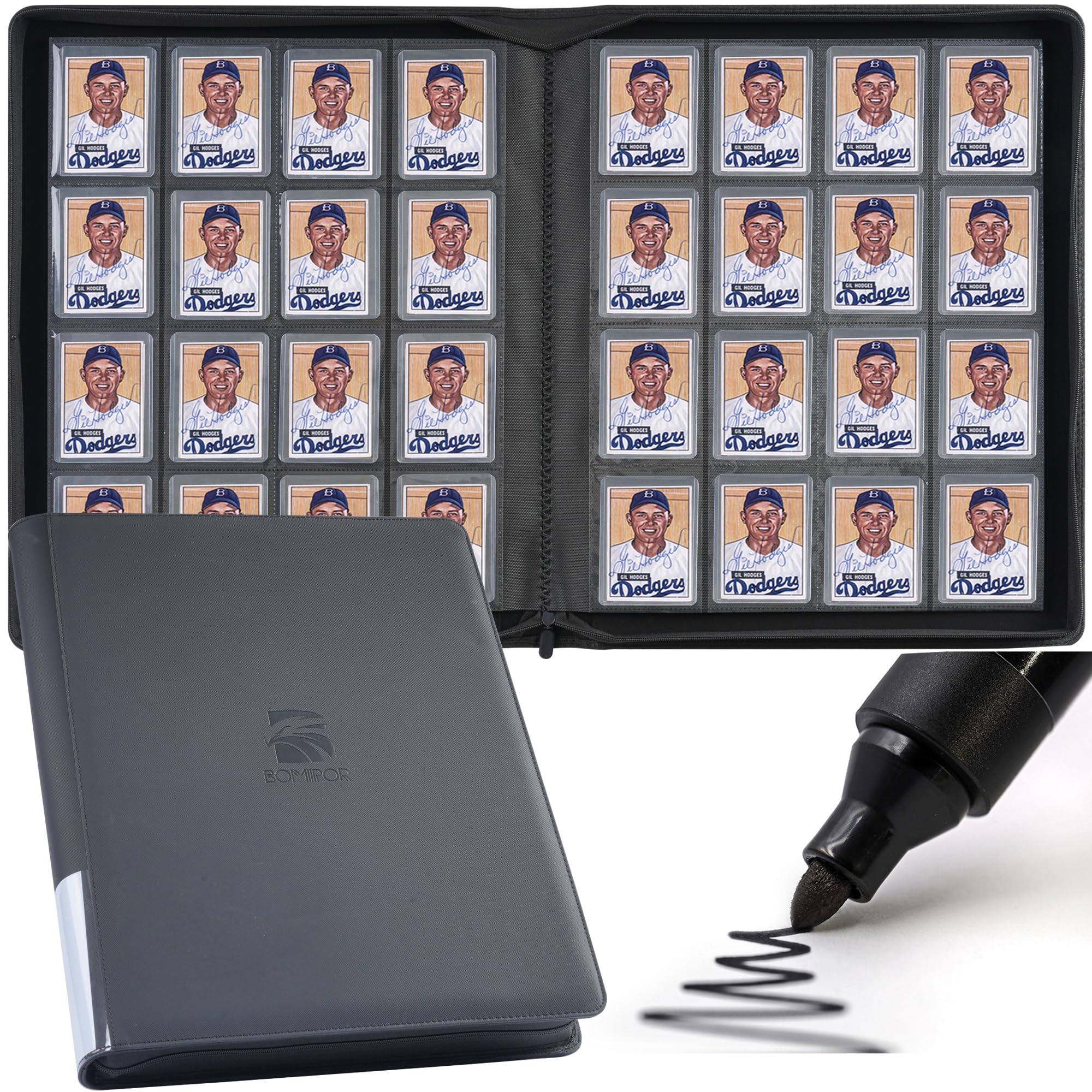 Amazon.com: BOMIIPOR 16 Pocket Toploader Binder, Holds 640 Top Loaders ...