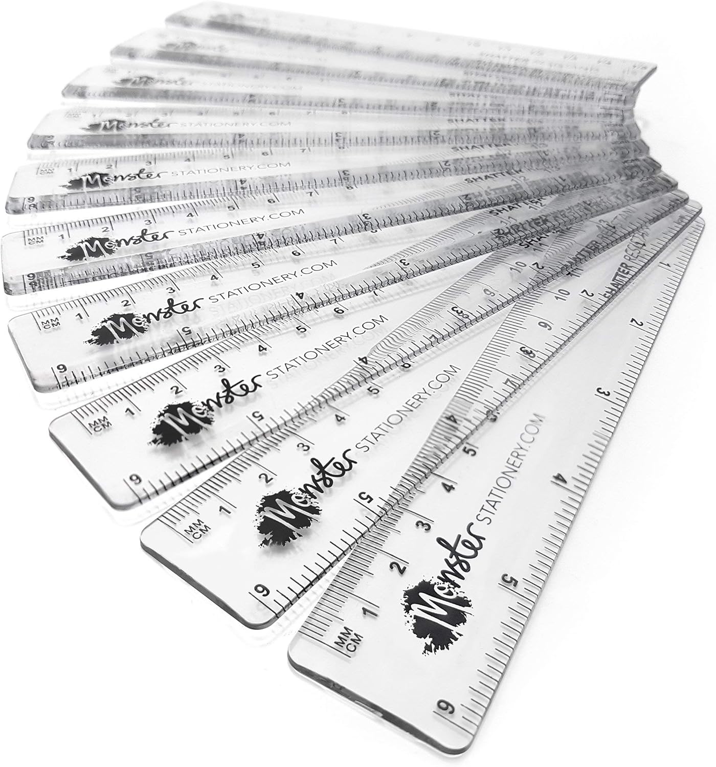 Amazon.com: Monster Stationery - 6 Inch / 15cm Transparent Rulers ...