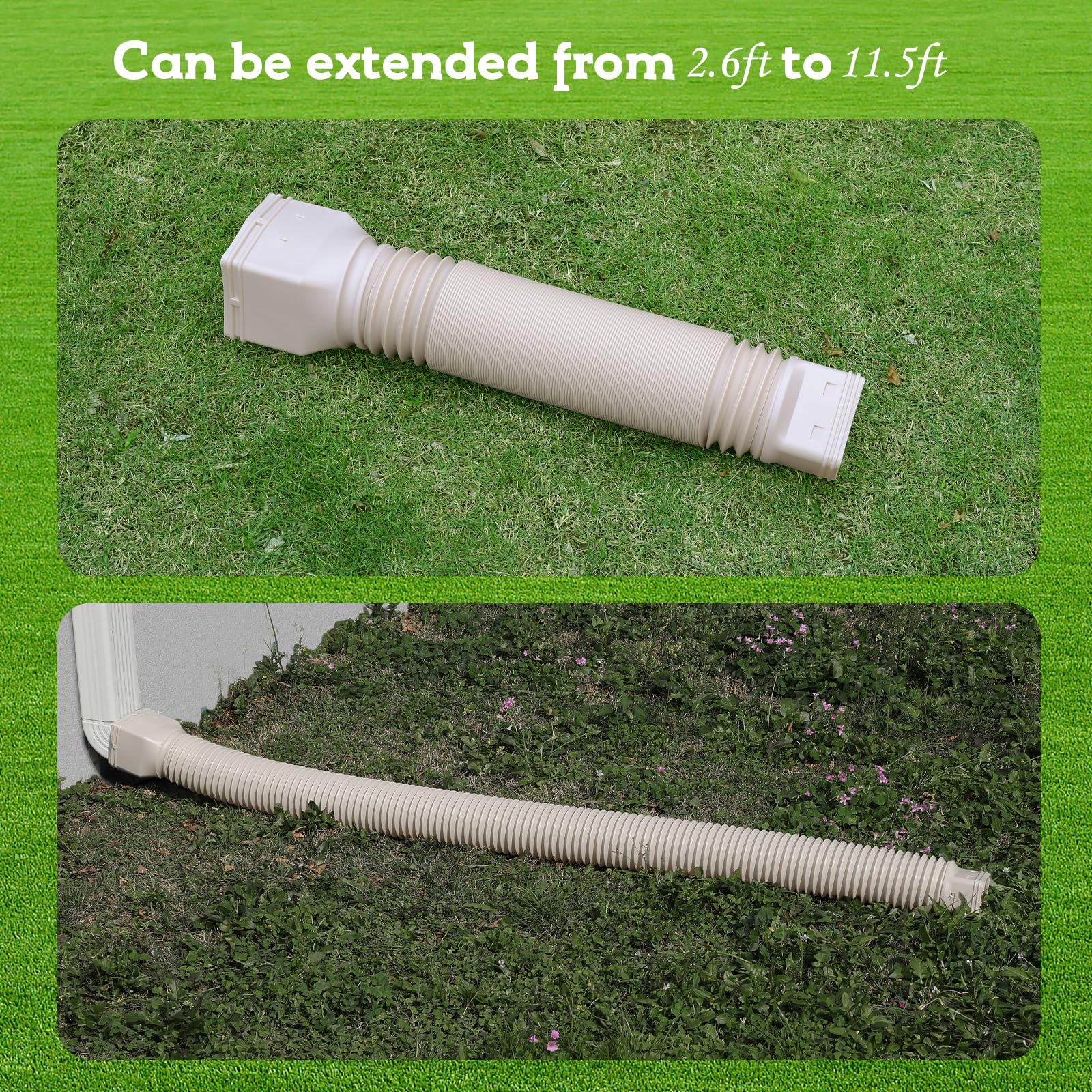 Snapklik.com : Plusgutter 11.5ft Long Gutter Downspout Extensions ...