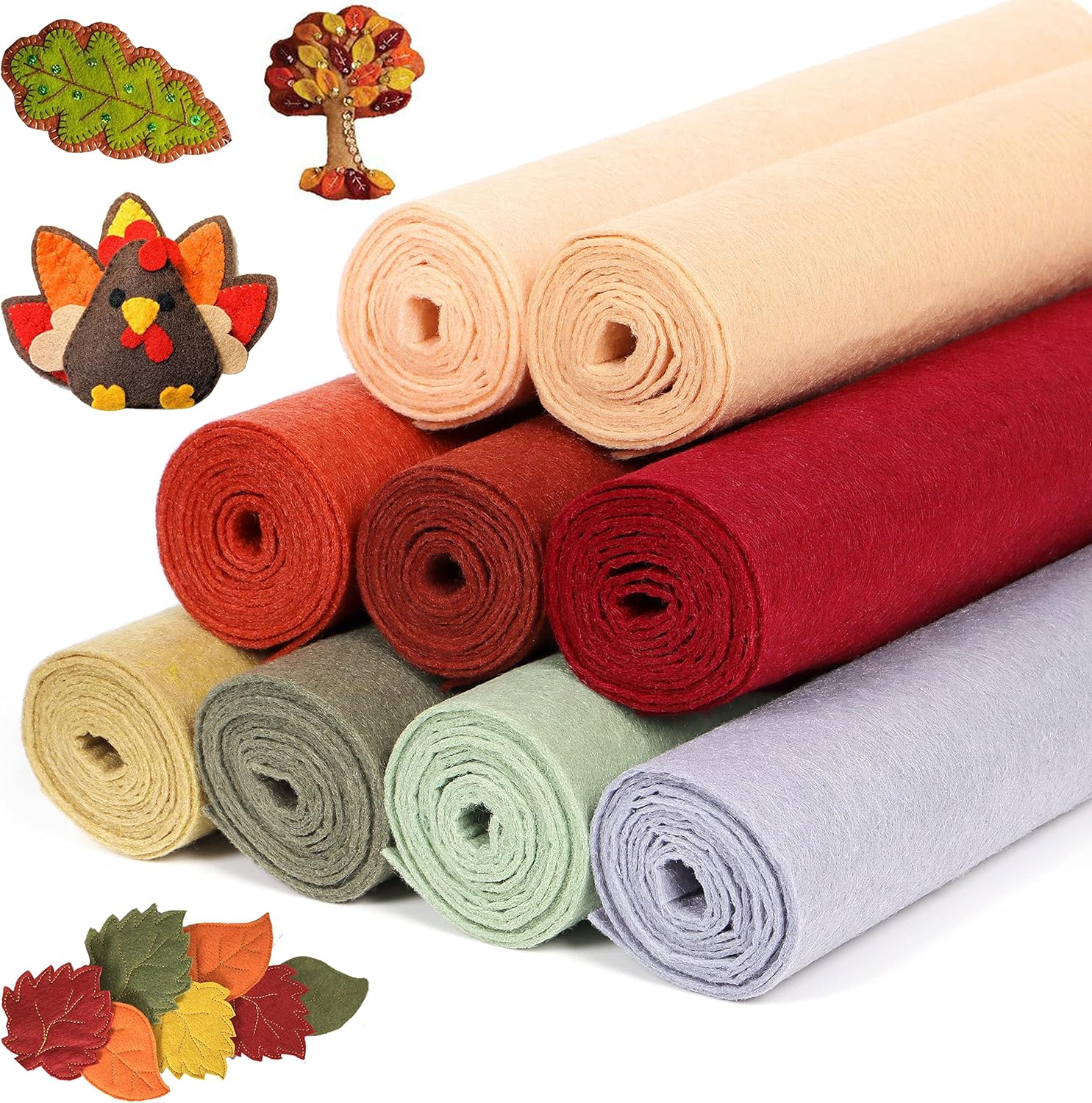 Amazon.com: Fall Stiff Felt Sheets Bundle: LOTOFUN 9pcs 8x35Inch Large ...
