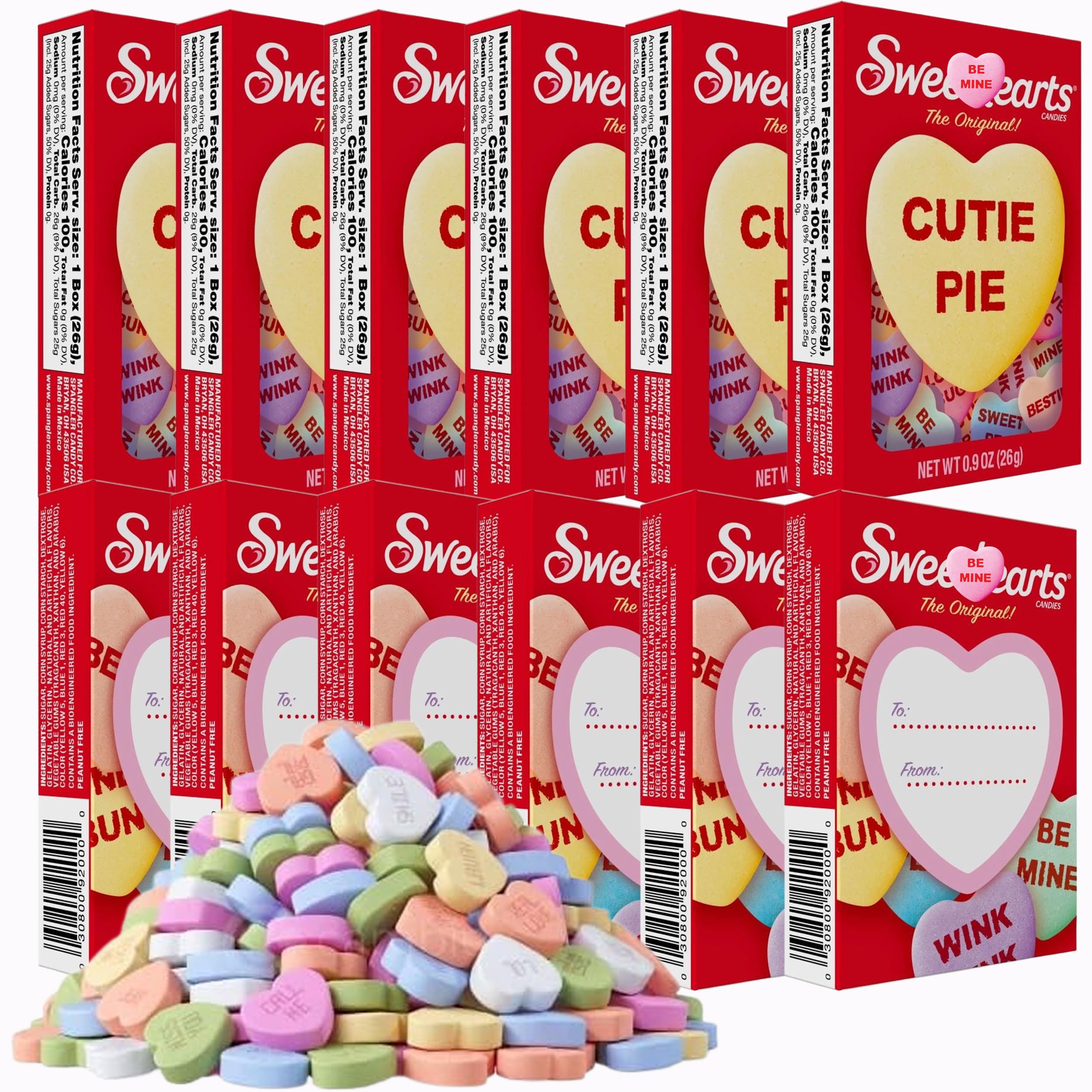 Snapklik.com : Valentines Candy Conversation Hearts, Pack Of 12, Sweet ...