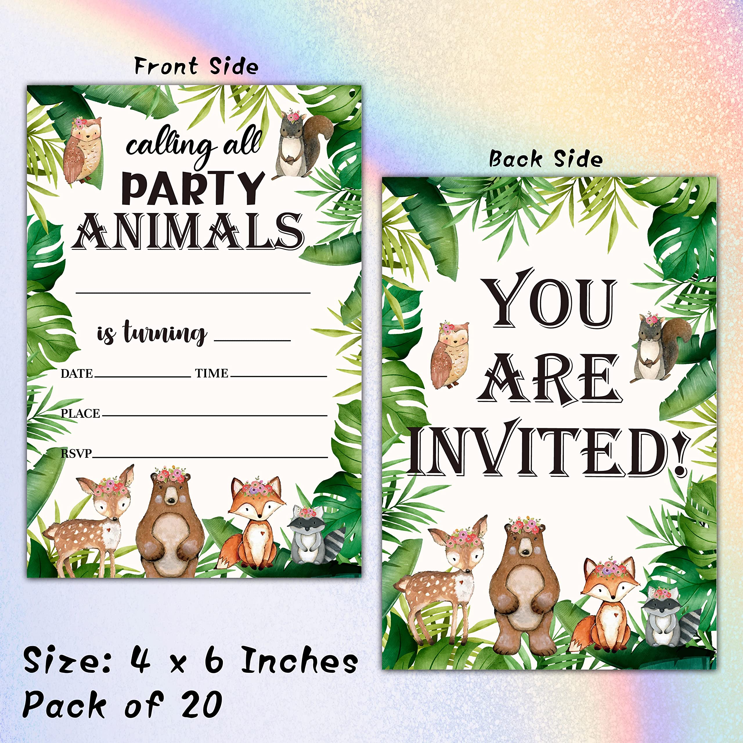 Woodland Forest Birthday Party Invitations Woodland Animal Adoption