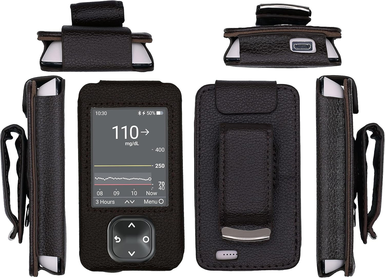 Amazon.com: Fitted Leather Case W/Screen Protector (Includes Carabiner ...