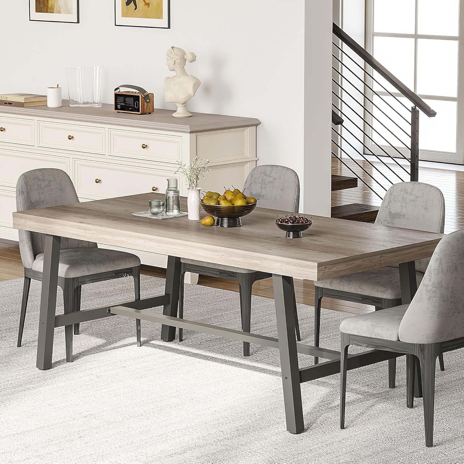 Amazon.com - 71 Inch Dining Table for 6 8 10, Modern Farmhouse ...