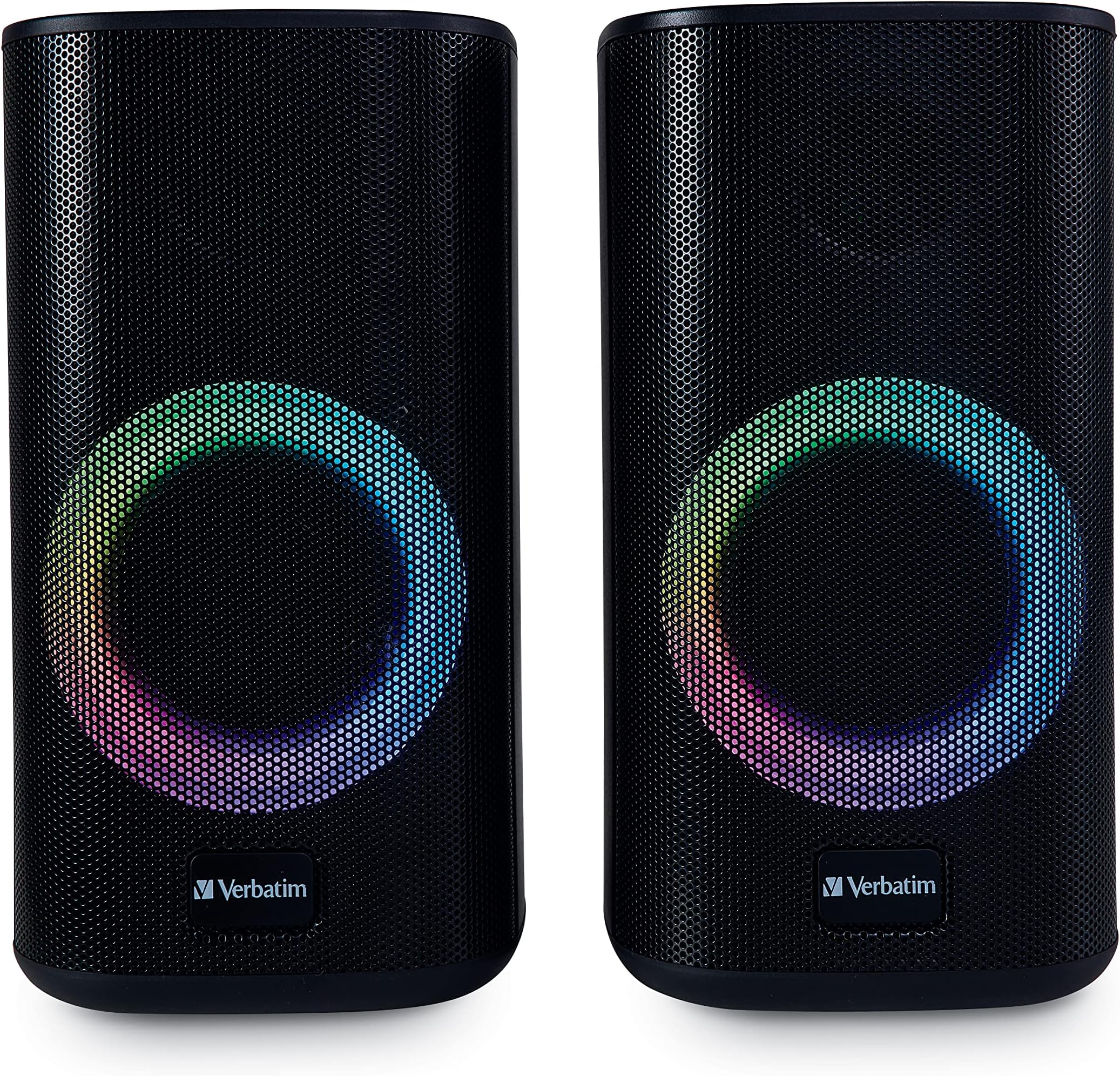 Amazon.com: Verbatim RGB Gaming Stereo Desktop Speakers Bluetooth 5.0 3 ...