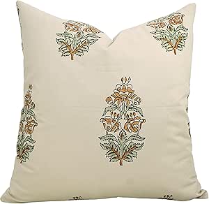 Amazon.com: Fabritual Handmade Block Print Throw Cotton Satin ...