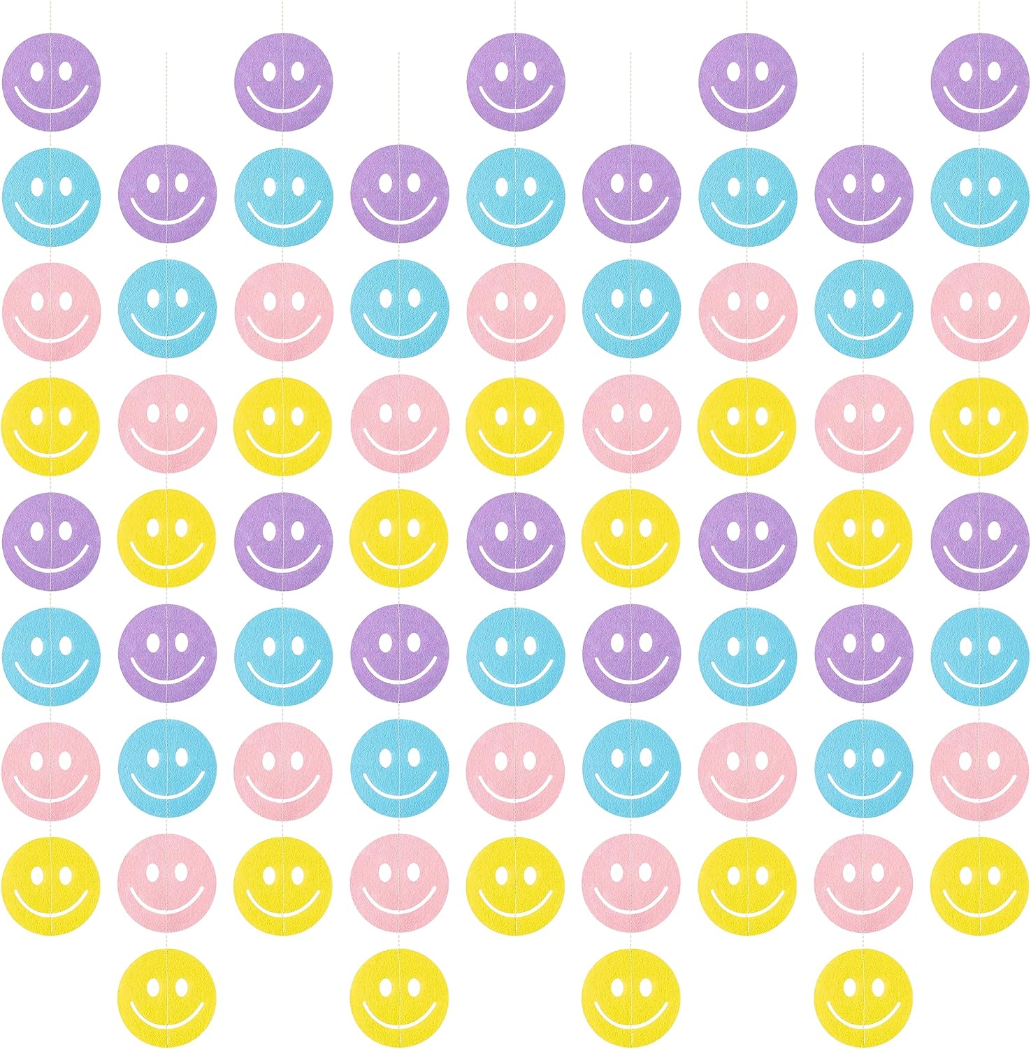 Amazon.com: DRbaixiao Preppy Smile Face Banner - 9Pcs Felt Garland ...