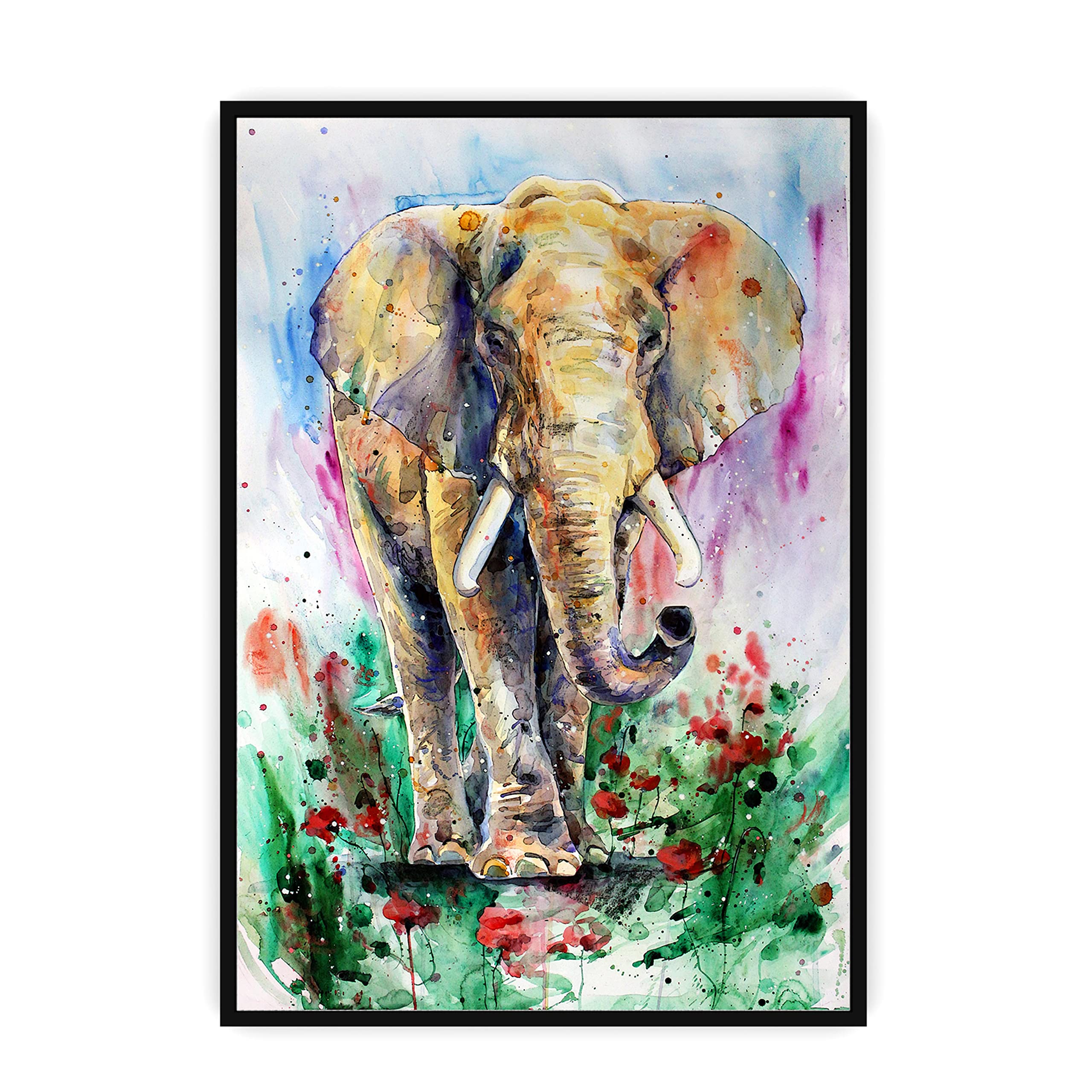 Elephant Mantra Art Feeding The Butterflies | Sheewton | OM Mantra