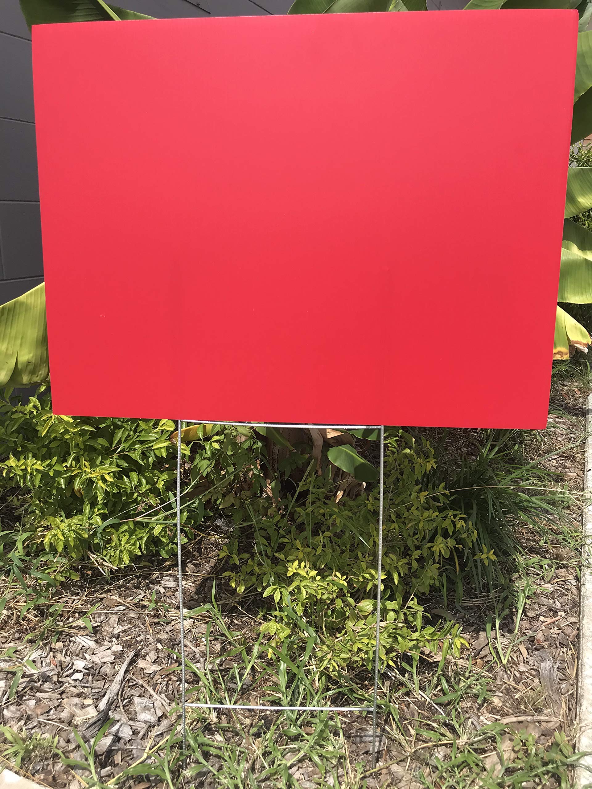 Amazon.com : Yard Signs Pack of 20 Red Blank Sign 18''x24'' x 4mm ...