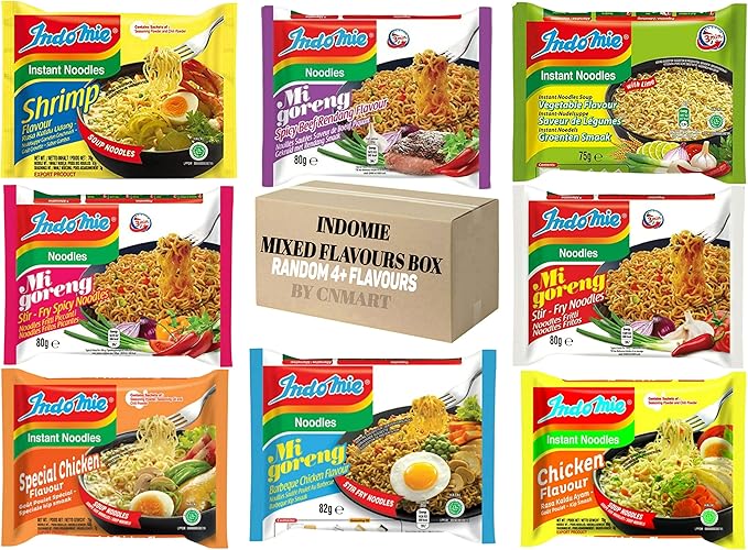 Indomie Noodles Mixed Flavours HALAL, 40 Packs Case (Original, Pedas ...