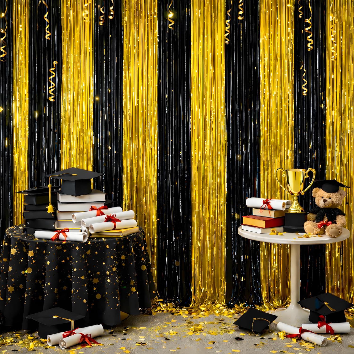 Amazon.com : Graduation Decorations 2026 - Black Gold Streamers ...