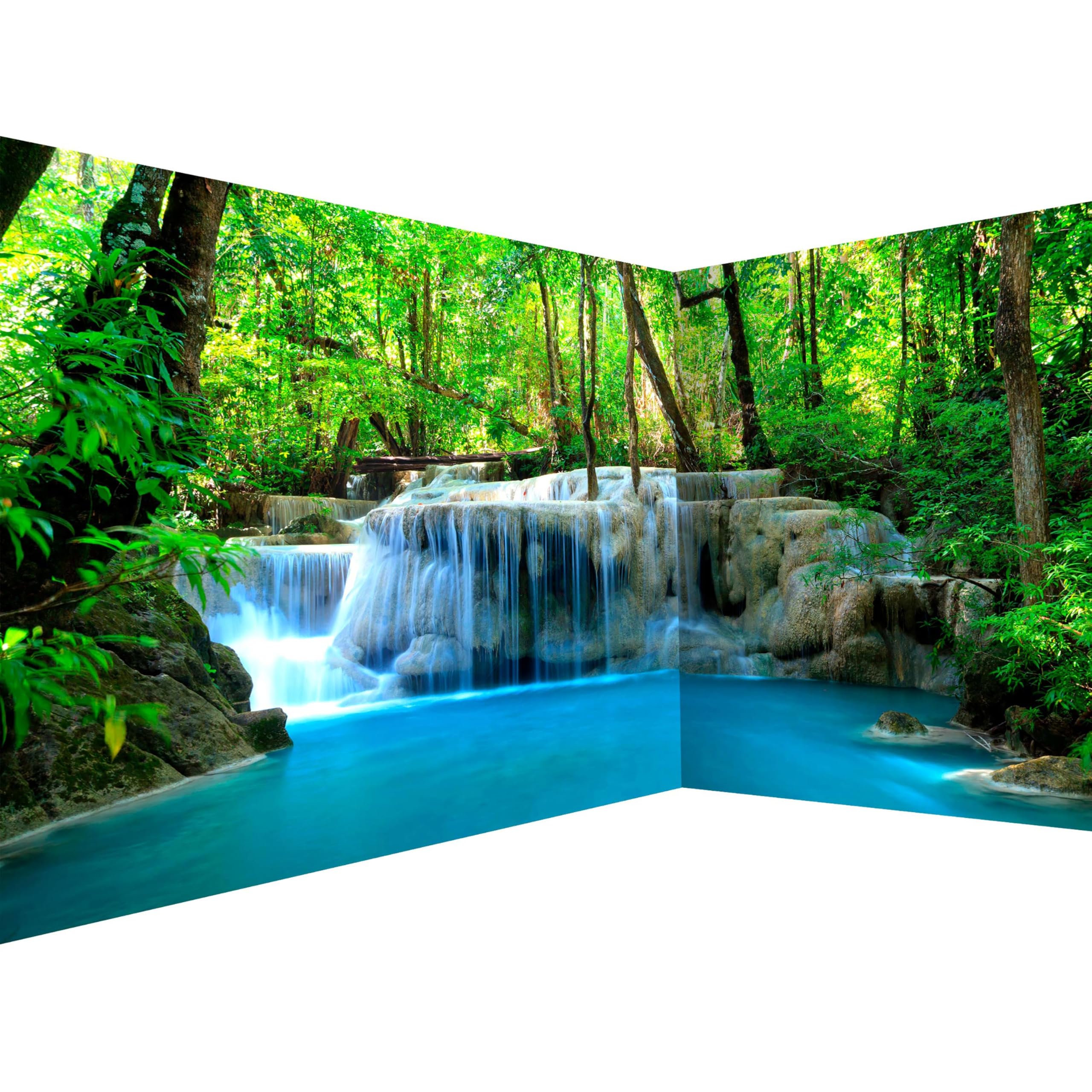 artgeist Wall Mural Peel and Stick Waterfall Landscape 212x98 in - XXL ...