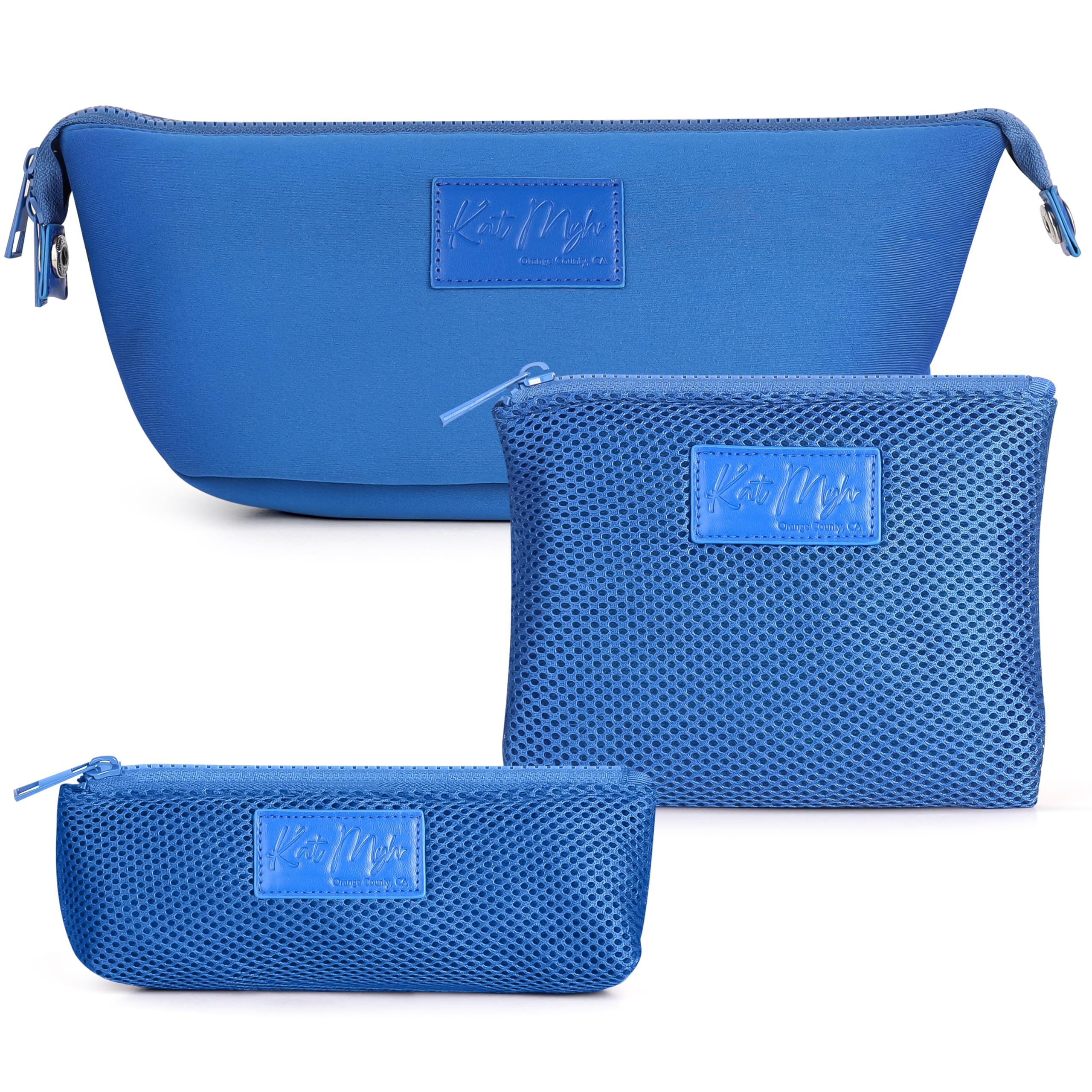 Amazon.com: Kat Myhr Neoprene Washable Travel Makeup & Cosmetic Bag Set ...