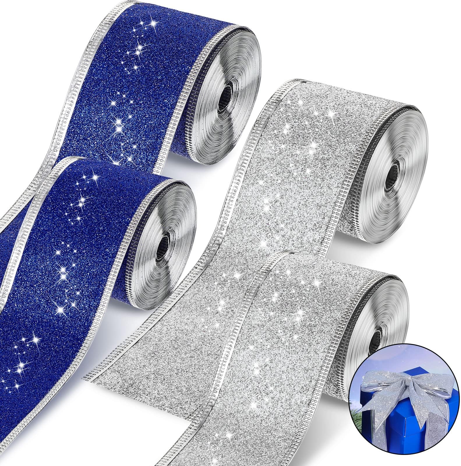 Amazon.com: Craig Bachman 2.5" Silver Stars on Metallic Ribbon (10 ...