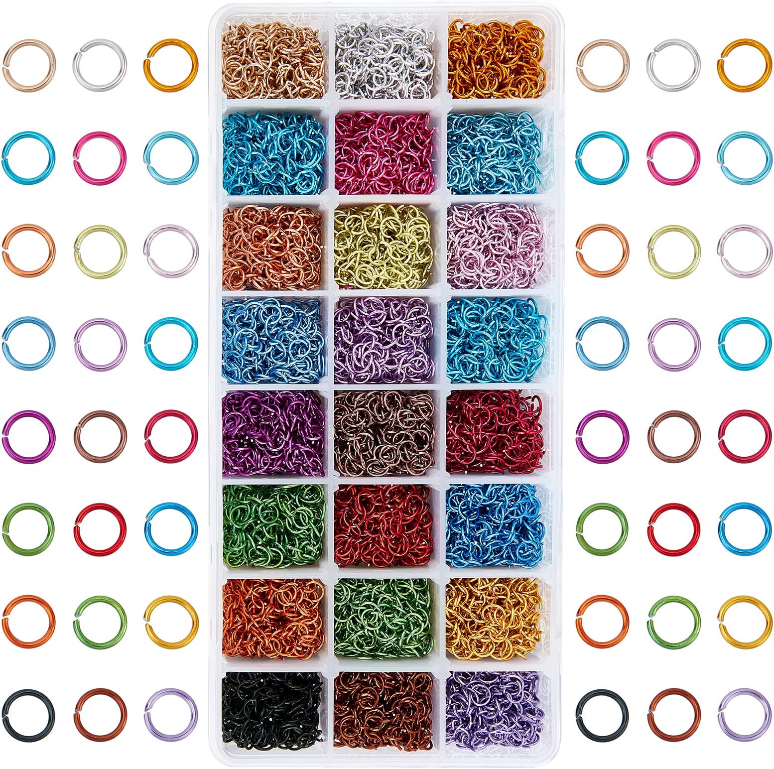 Amazon.com: PH PandaHall 8400pcs Aluminum Open Jump Rings 6mm Chainmail ...