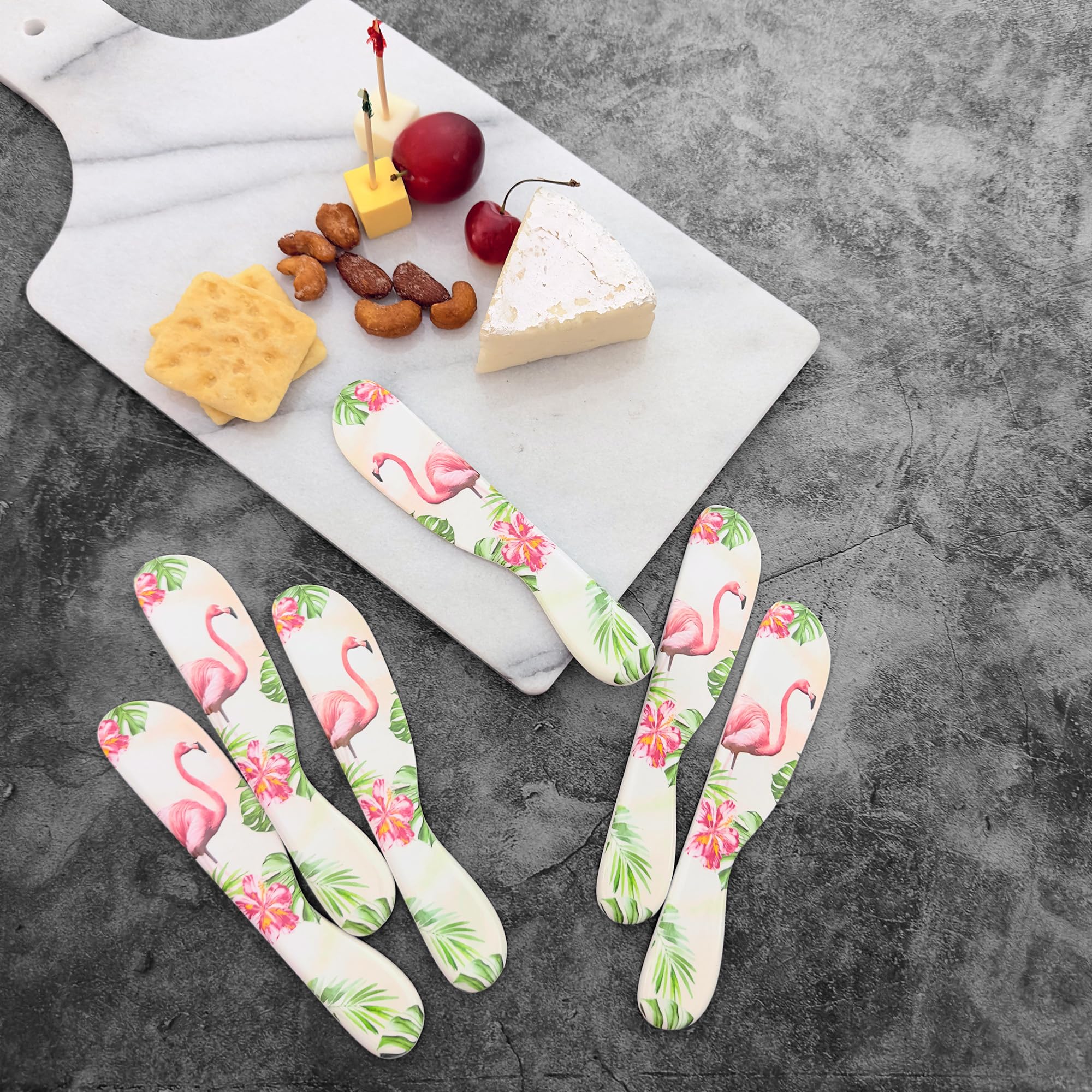Snapklik.com : ware Flamingo Cheese Spreader Set, Melamine Multipurpose ...