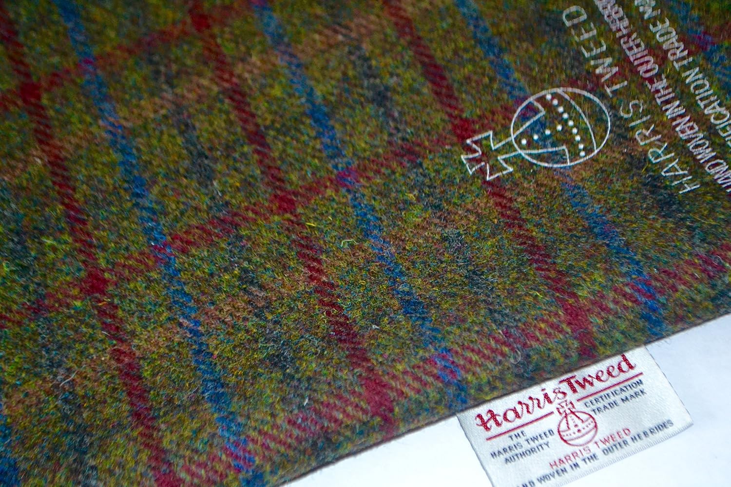 Harris Tweed tela 100% pura lana virgen, verde Morado y azul de la ...