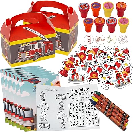 Amazon.com: Tigerdoe Fireman Party Favor Set - Fire Truck Party Favors ...