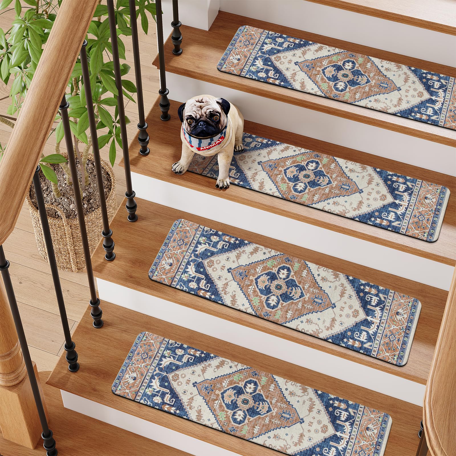Snapklik.com : OJIA Non Slip Stair Treads, Rubber Backing Stair Runners ...