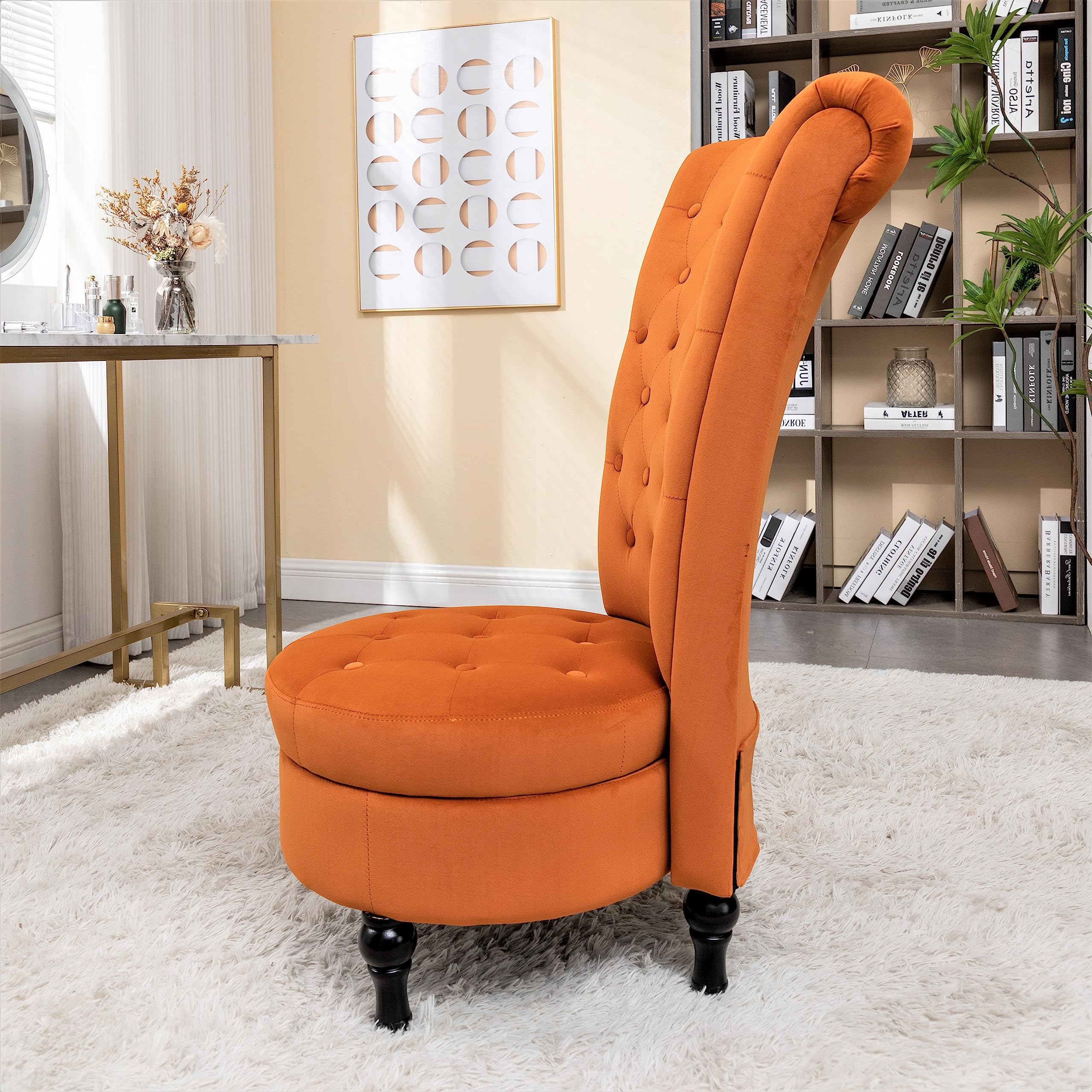Container Furniture Direct Royal High-Back Velvet Accent Chair for ...