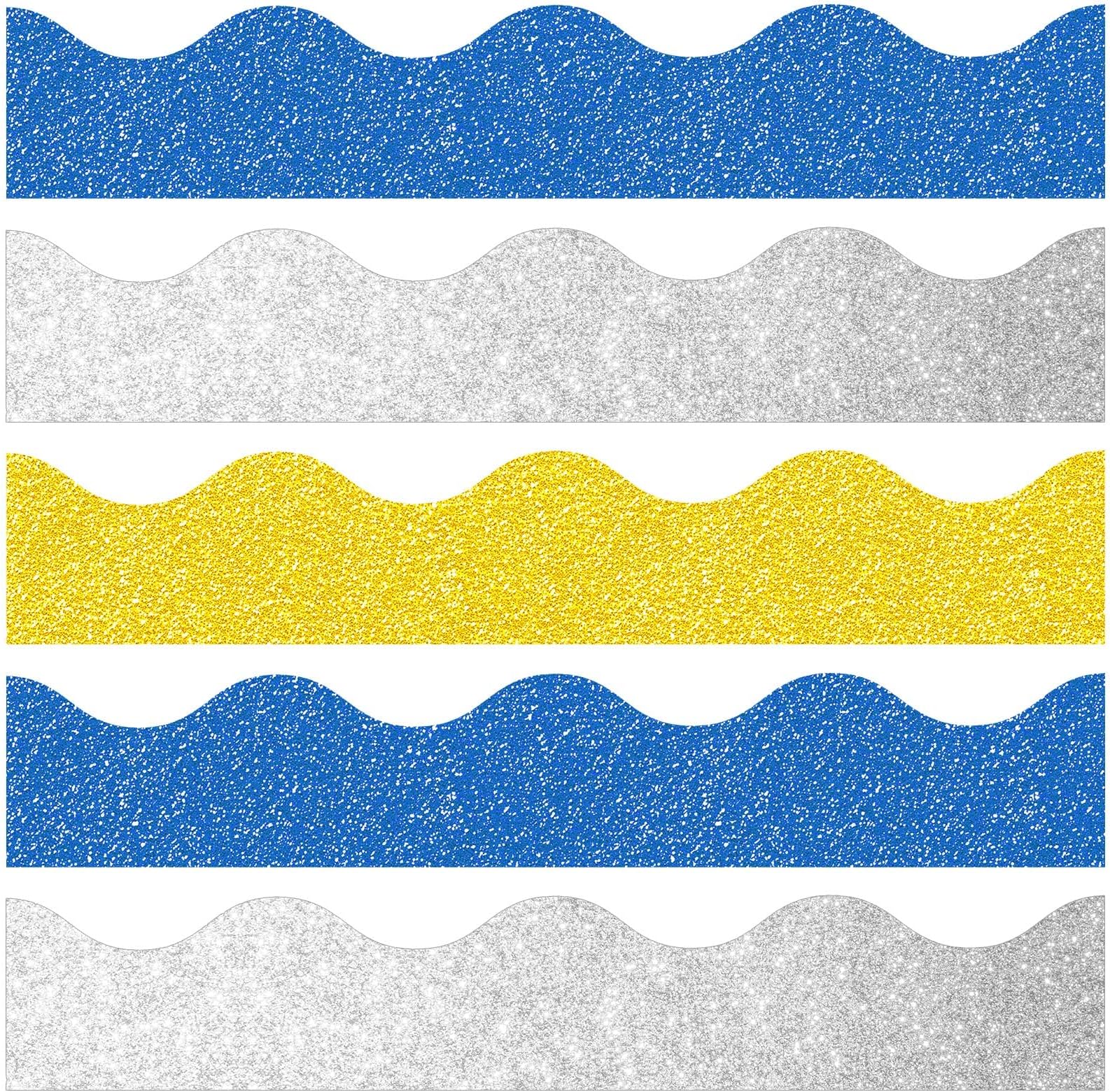 Amazon.com: Crtiin 55.8 Feet Bulletin Board Border Shiny Scalloped ...