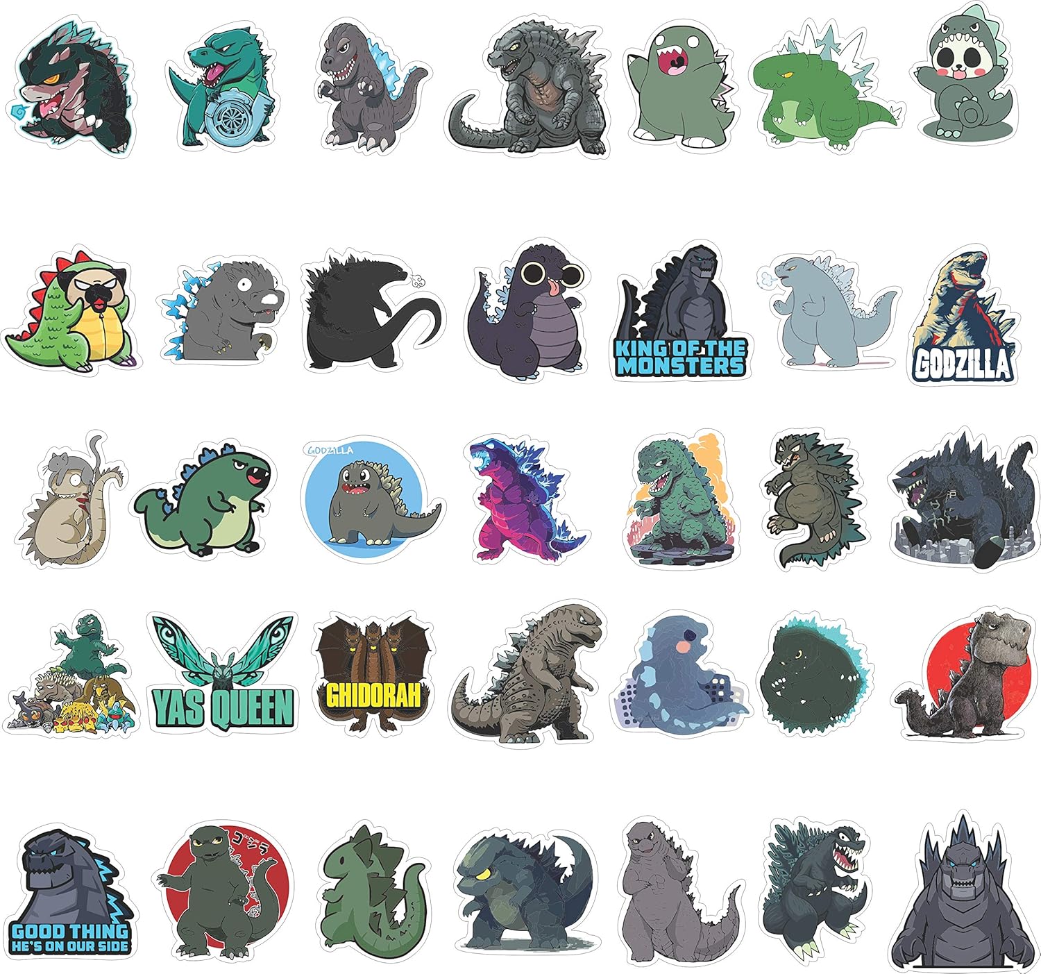 HK Studio Godzilla Stickers in Chibi, Vinyl, Self-Adhesive, Vibrant ...