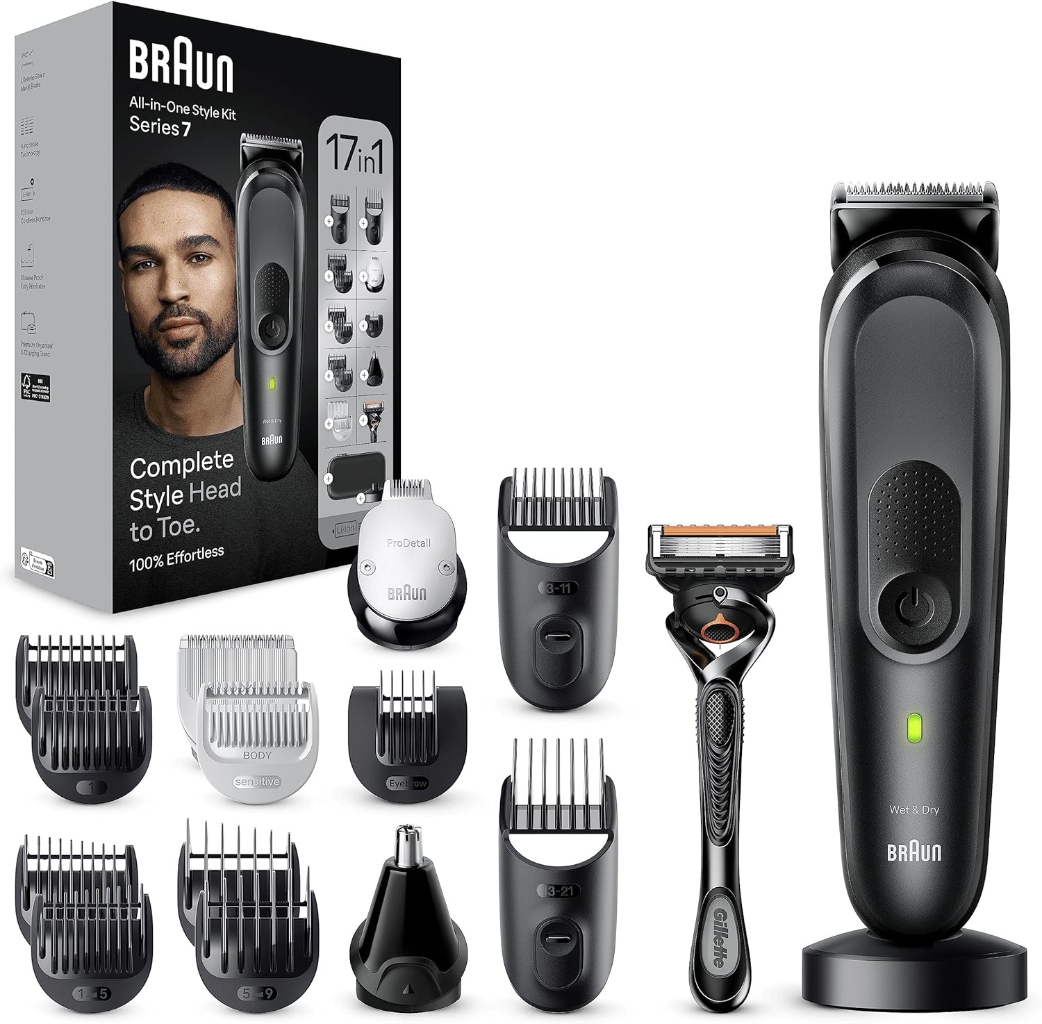 Braun All-In-One Styling Set Series 7 MGK7491 17-in-1 Set for Beard ...