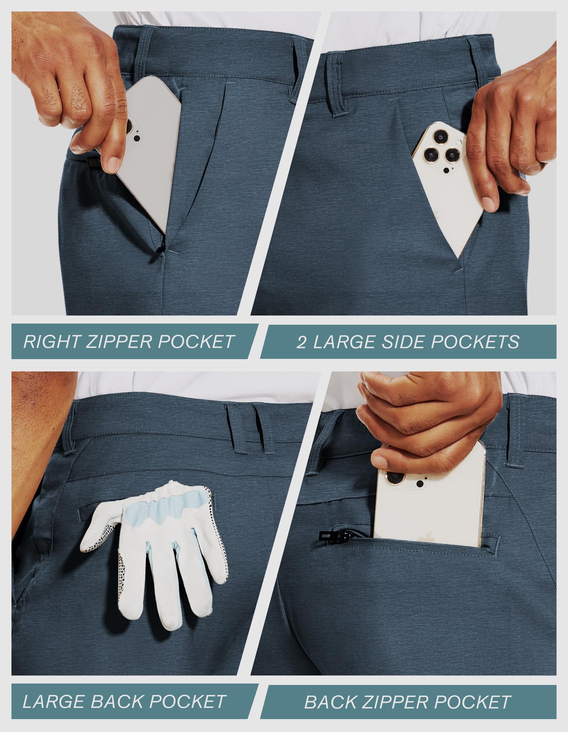 Snapklik.com : PULI PULI Mens Golf Dress Shorts 7 Inch Business Casual ...