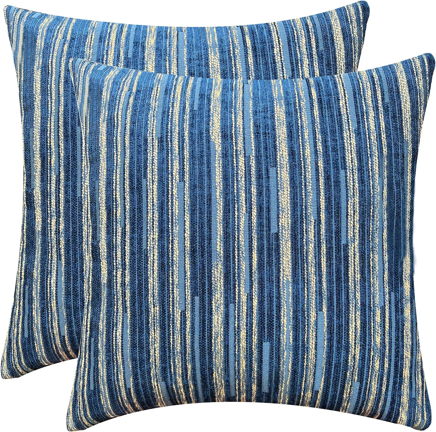 Home Brilliant Navy Blue Cushion Covers 45 x 45 Set of 2, Lined Linen ...