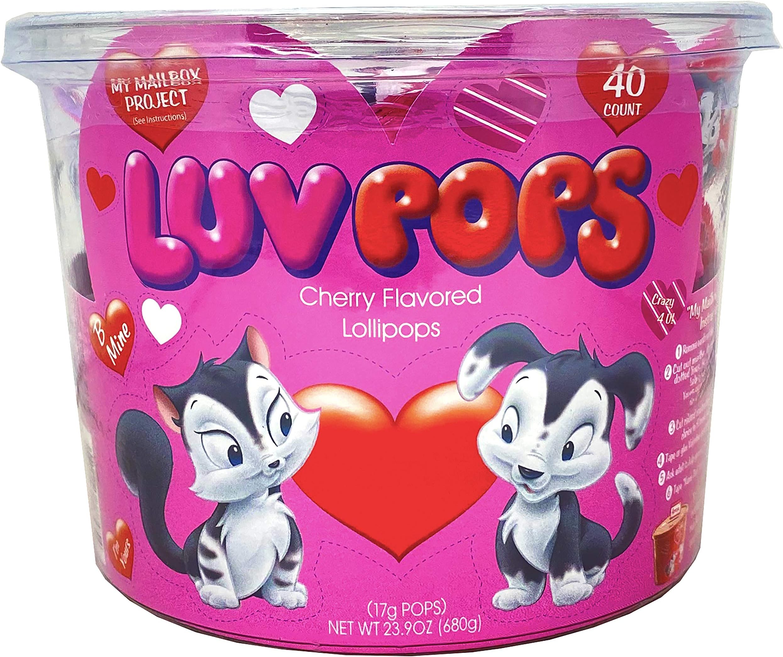 Amazon.com : The Dreidel Company Lollipops Red Double Heart Shaped ...