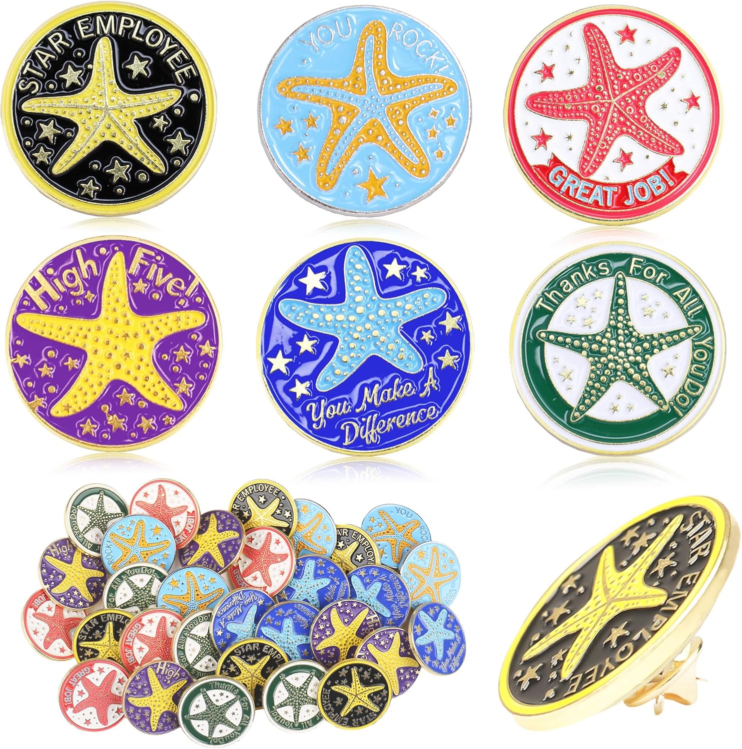 Amazon.com: SINCCO 48 Pcs Outstanding Employee of The Month Lapel Pin ...