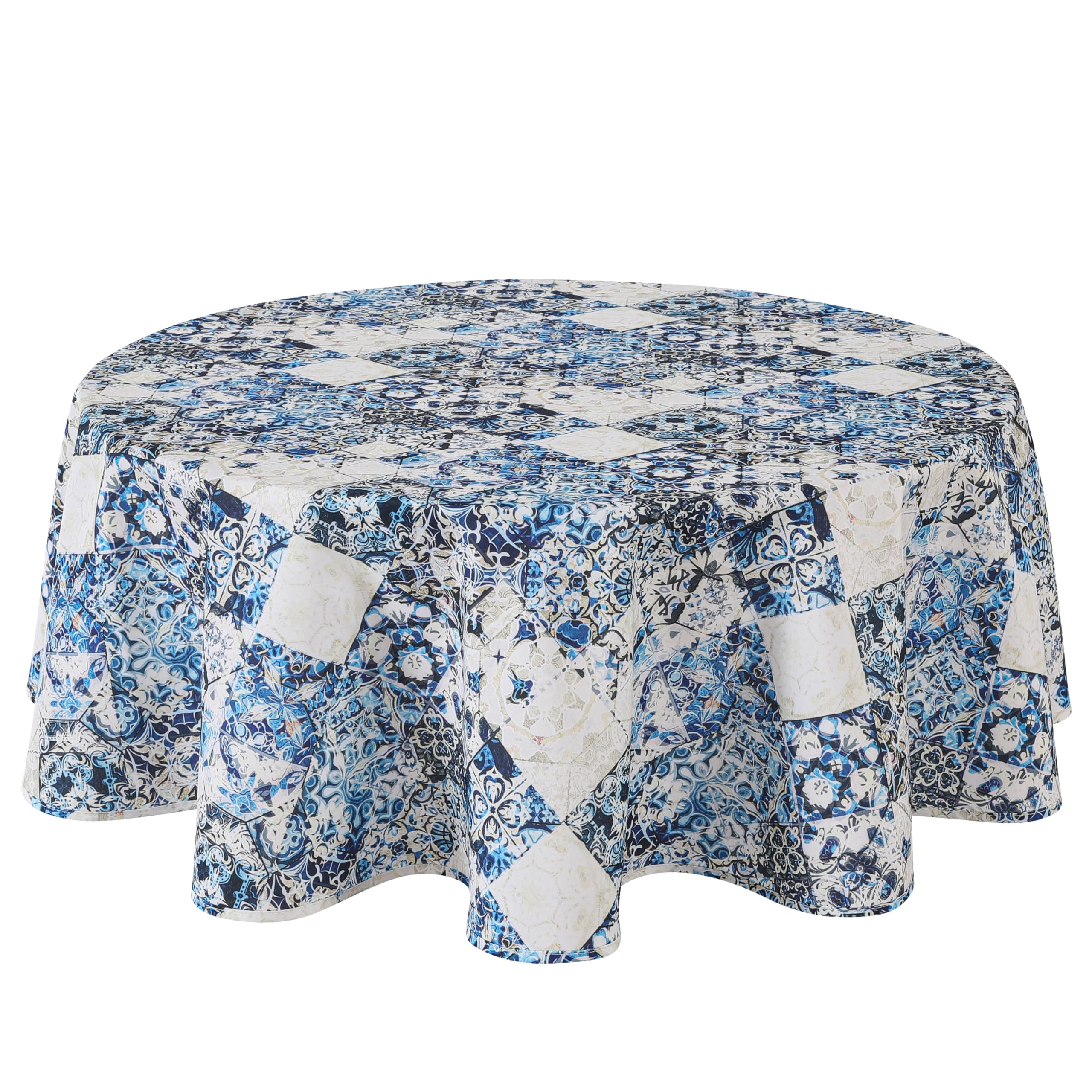 Home Direct Stain Resistant Spill Proof Water Repellent Round Fabric ...