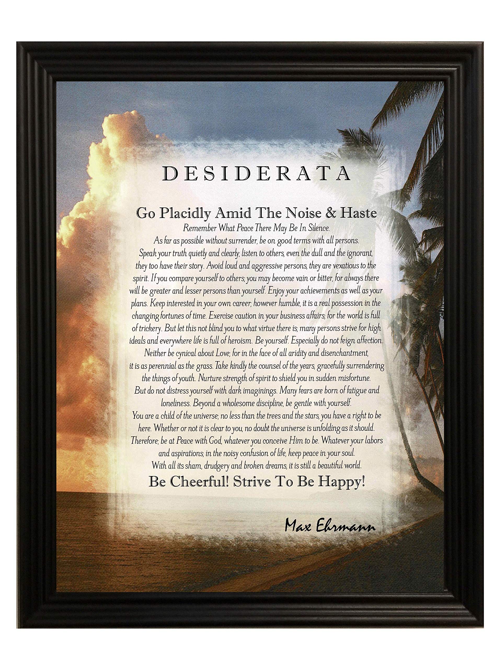 Buy Solid Wood Framed Desiderata Poem by Max Ehrmann 10x12 Tropical ...