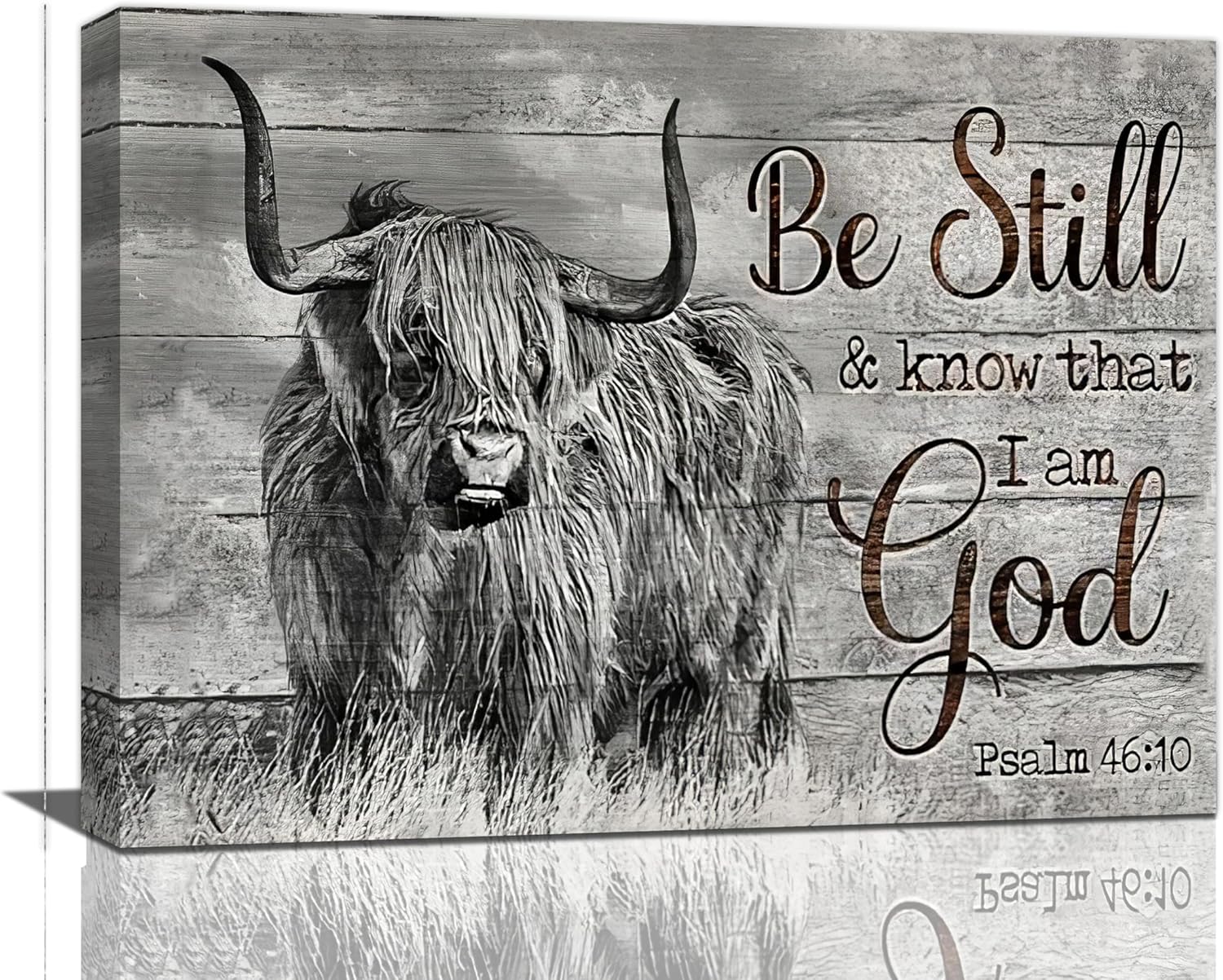 Amazon.com: Farmhouse Highland Cow Decor Wall Art Christian Pictures ...