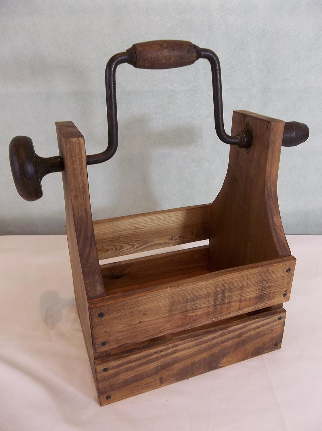 Amazon.com: Reclaimed Antique Brace Drill Storage Crate - Storage ...