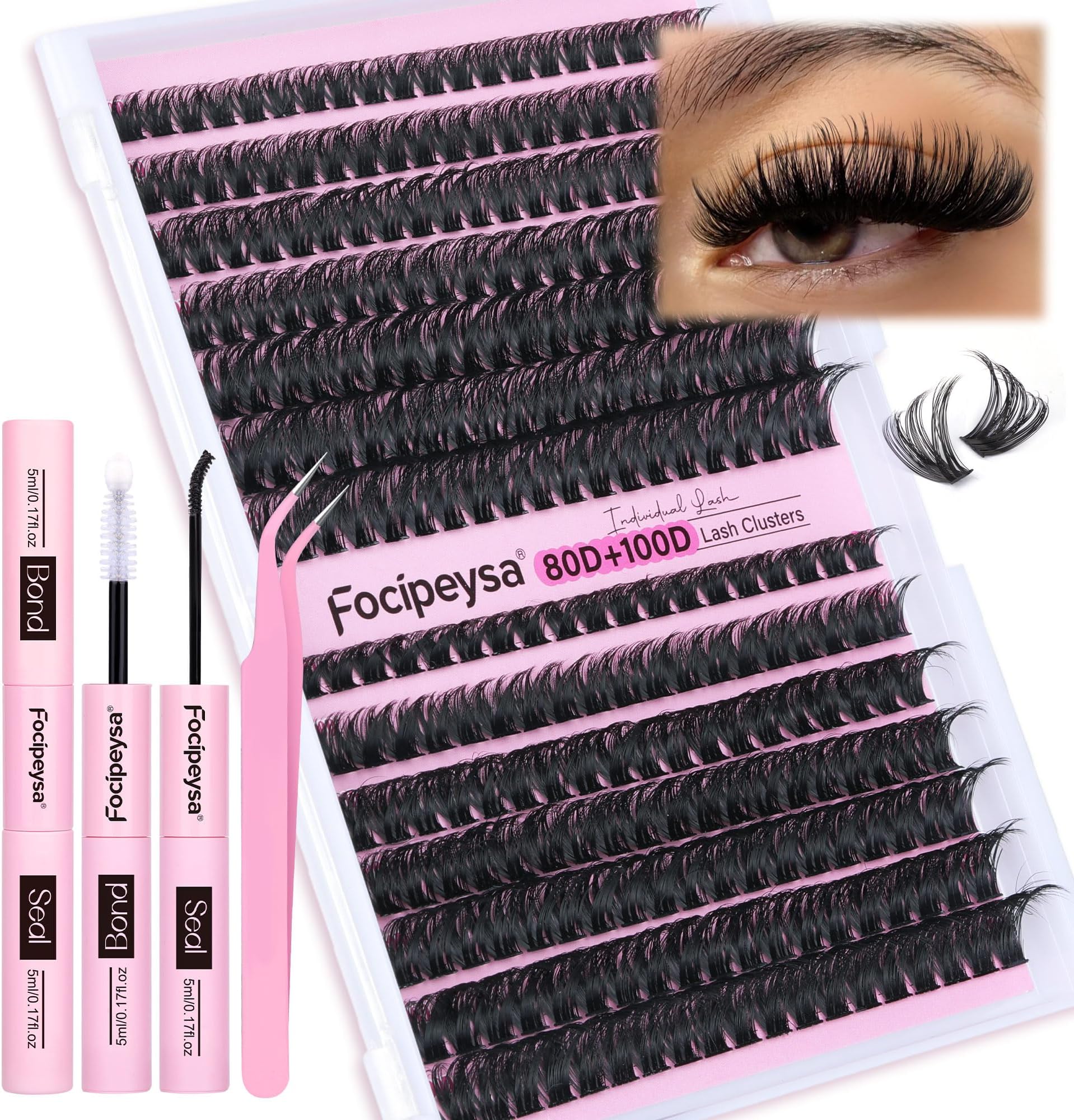 Amazon.com: Focipeysa DIY Eyelash Extension Kit Lash Extension Kit D ...