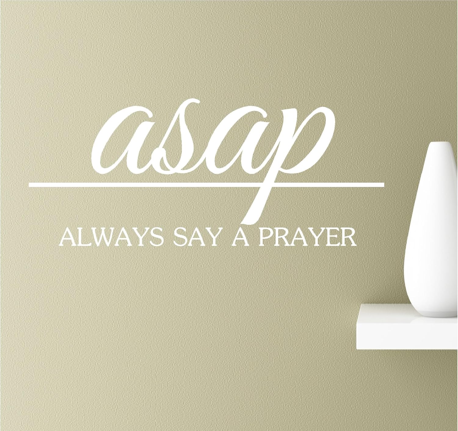 Amazon.com: ASAP Always say a Prayer White Bible Verse Wall Art ...