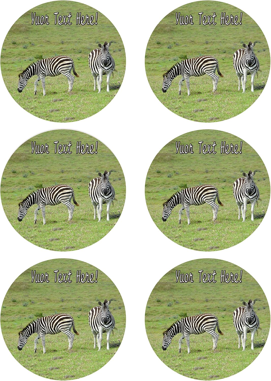 Amazon.com: Zebra - Edible Cupcake Toppers - 3.25" cupcake (6 pieces ...