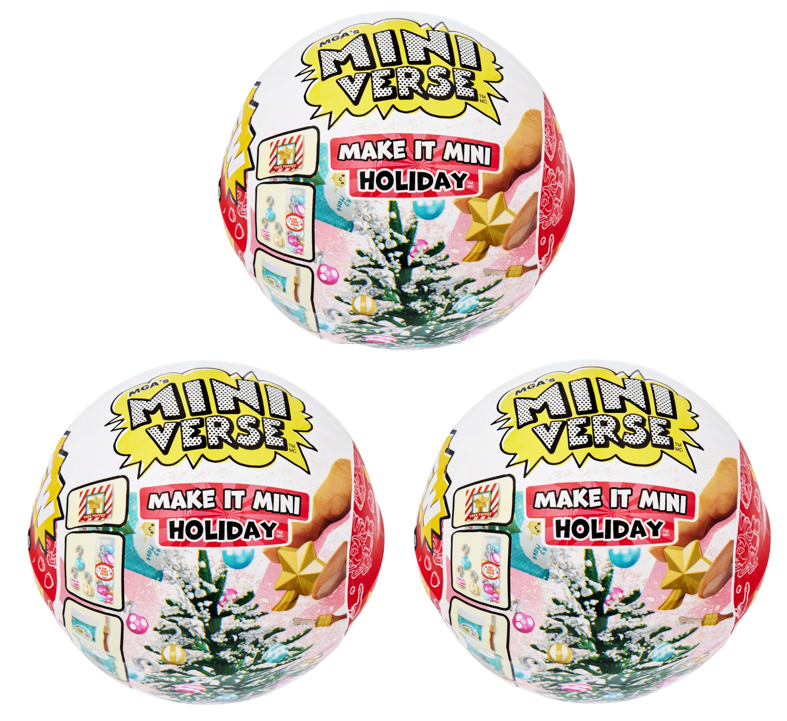Amazon.com: MGA's Miniverse Make It Mini Holiday 3 Pack Series Mini ...
