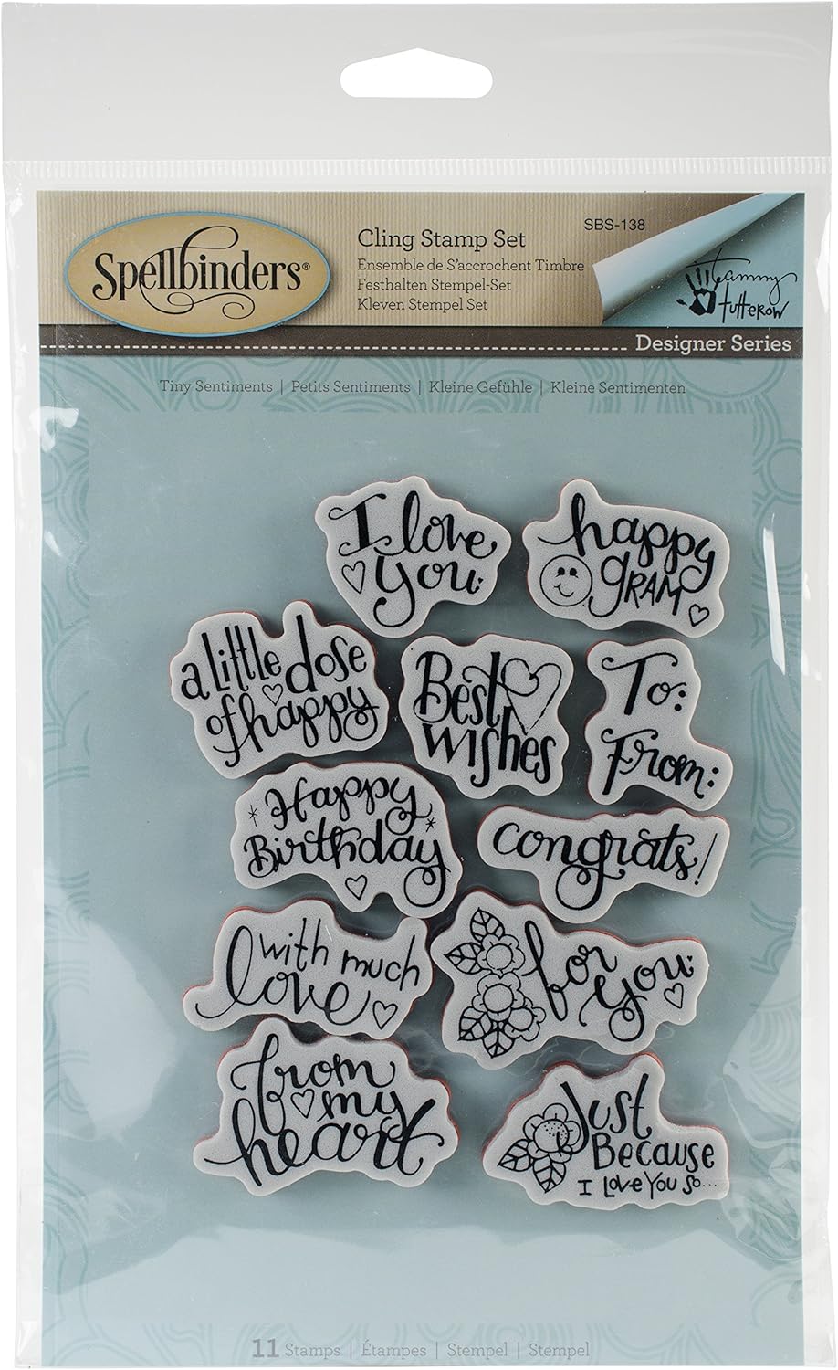 Amazon.com: Spellbinders Tiny Sentiments Stamp Set, Multi-Colour : Toys ...