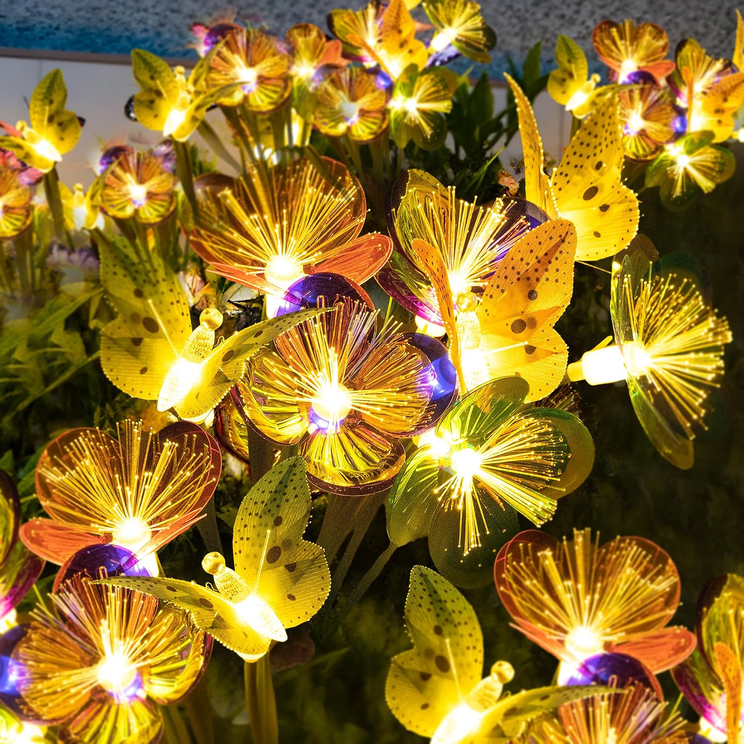 Solar Garden Lights Outdoor Waterproof, 2 Pack Solar Lights Outdor ...