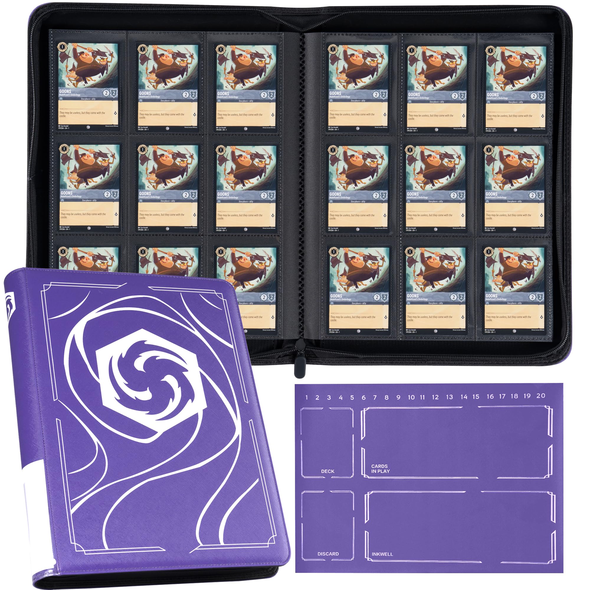 Snapklik.com : Binder For Lorcana Cards, Premium 9 Pocket Trading Card ...