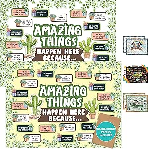 Amazon.com: 65 Pcs Cactus Bulletin Board Decorations Set with ...