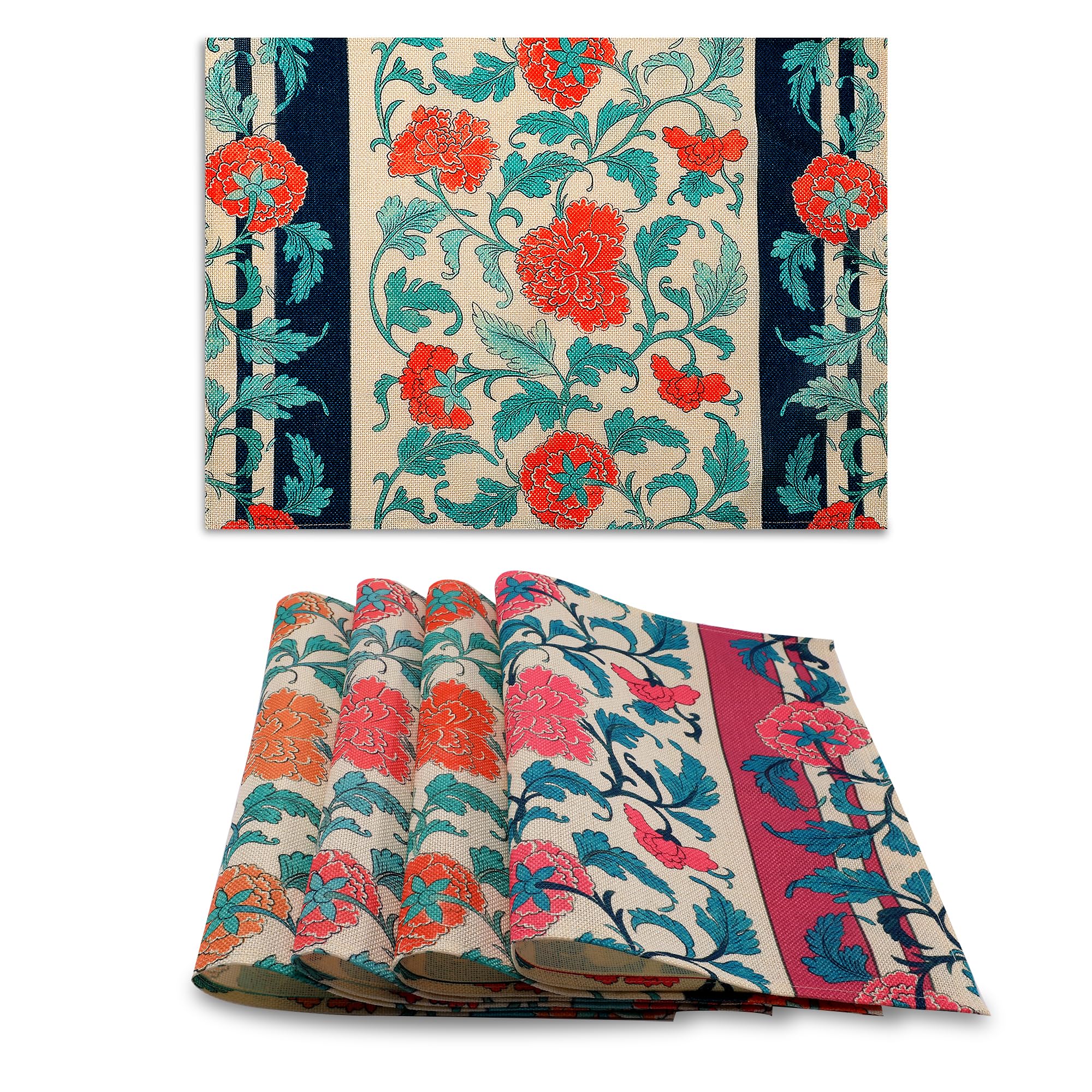 Amazon.com: Hagary Peony Flowers Placemats Set of 4 Kitchen Table Mats ...