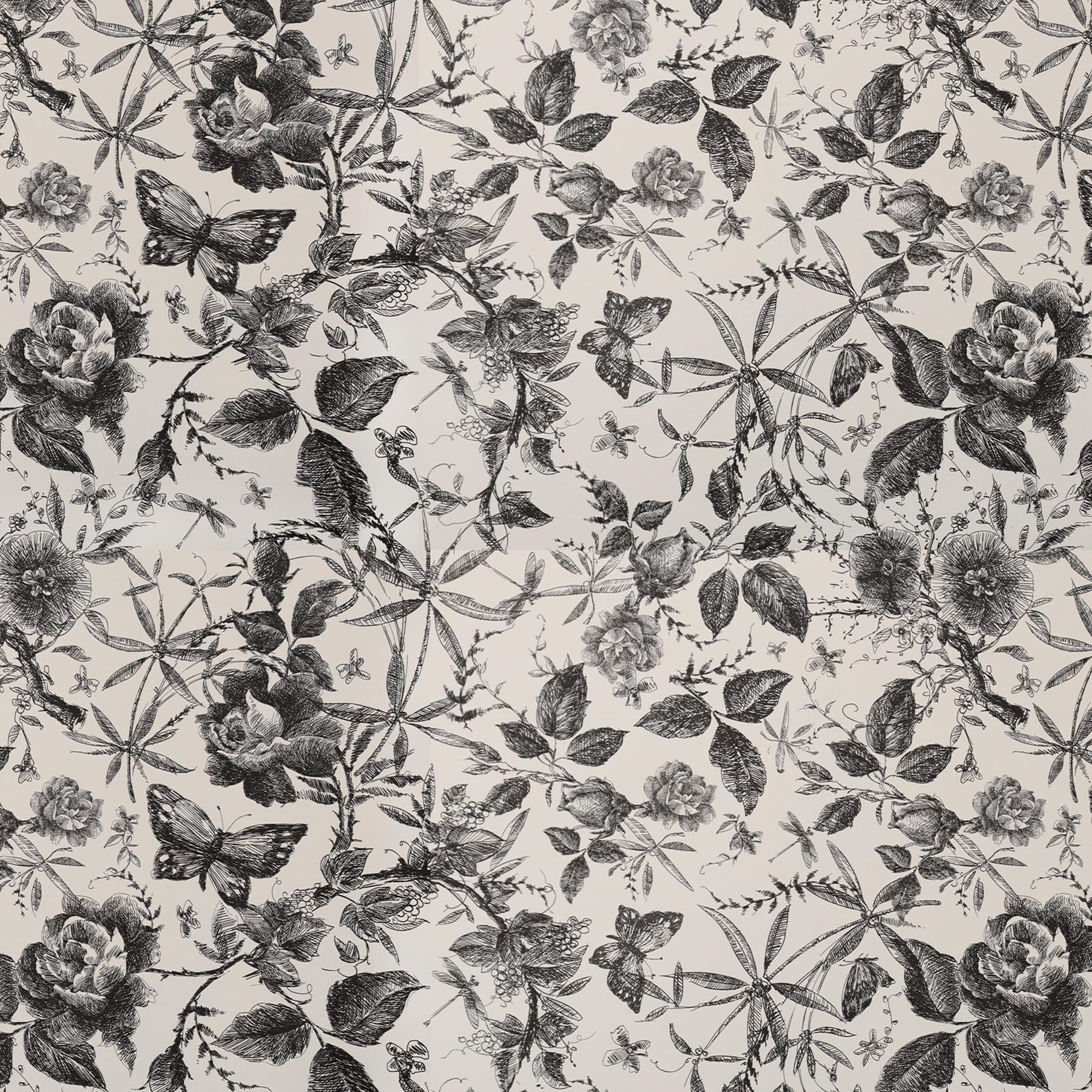 Amazon.com - 1 X Black and White Flower Toile Contact Paper 4.5 ft by ...