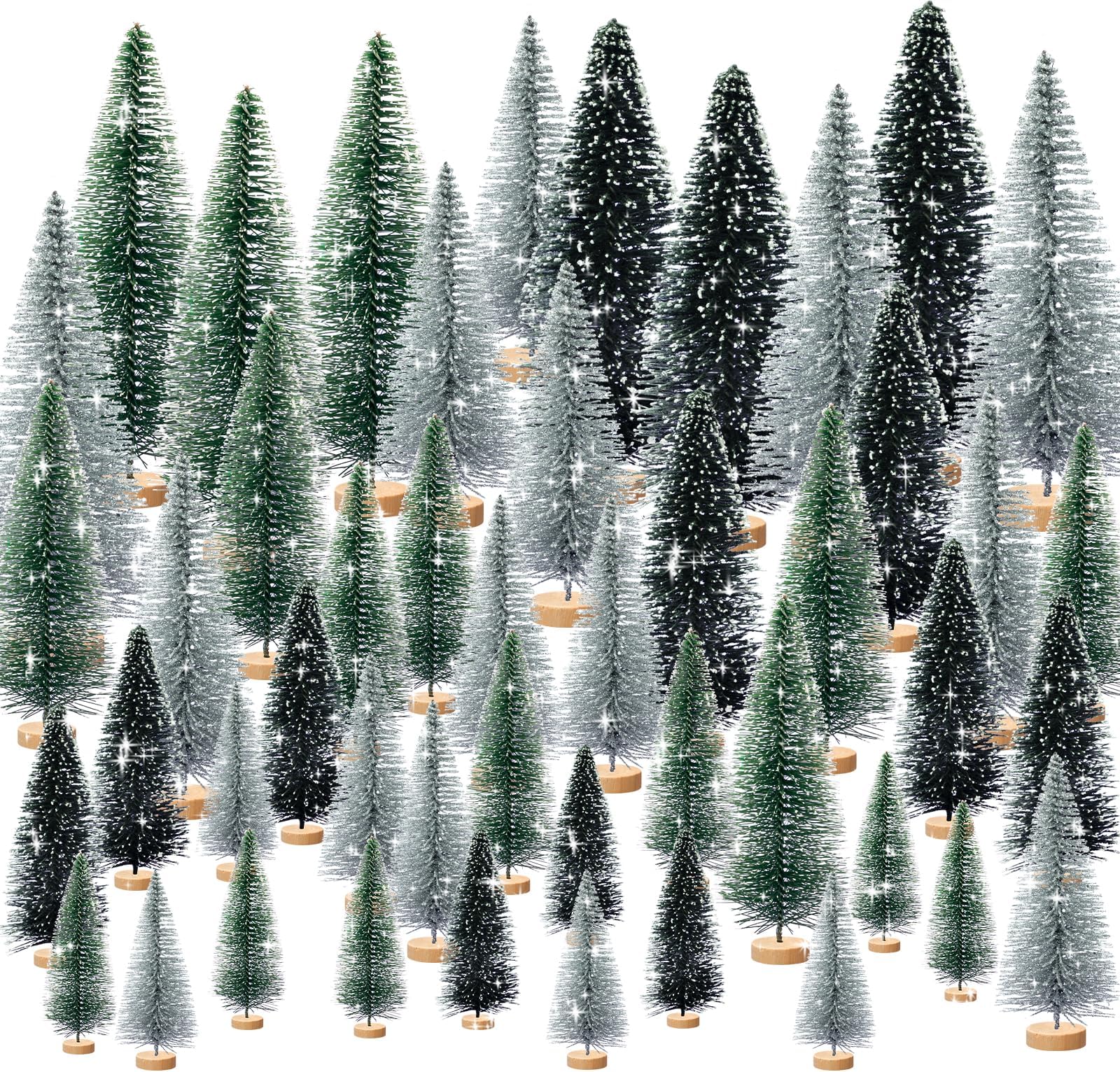 Amazon.com: Artiflr 30PCS Artificial Mini Christmas Trees, Bottle Brush ...