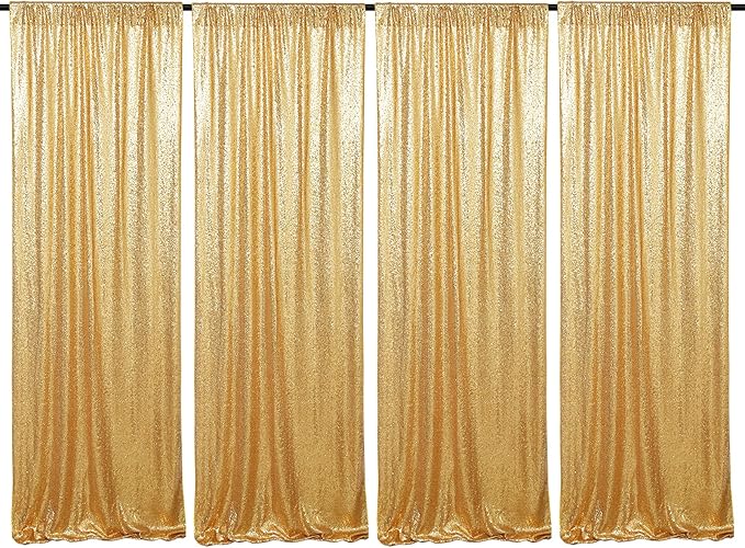 Amazon.com : Sequin Backdrop Curtain 4 Panels 2ftx8ft Wedding Ceremony ...