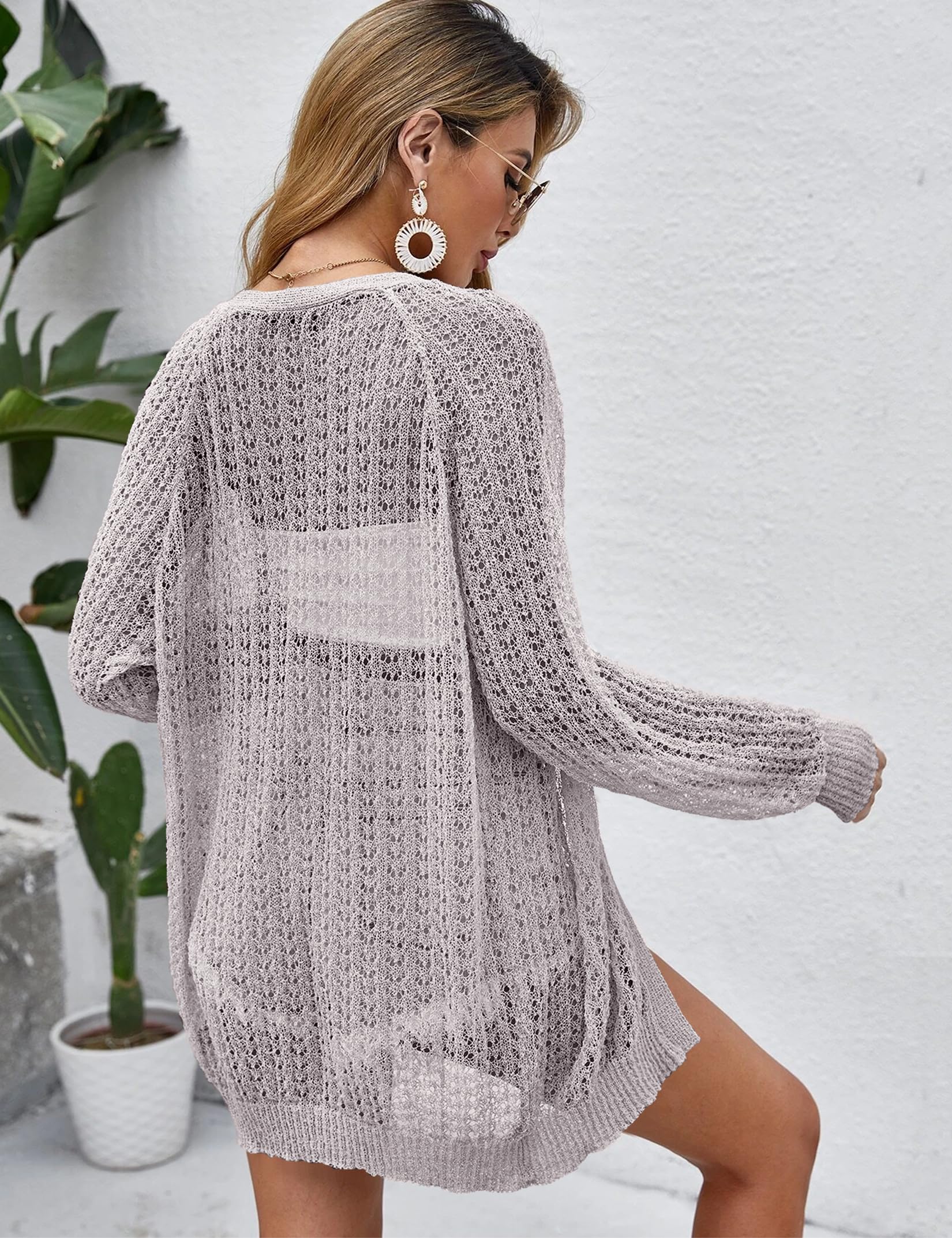 Snapklik.com : Women Crochet Cardigan Light Weight Open Front Casual ...