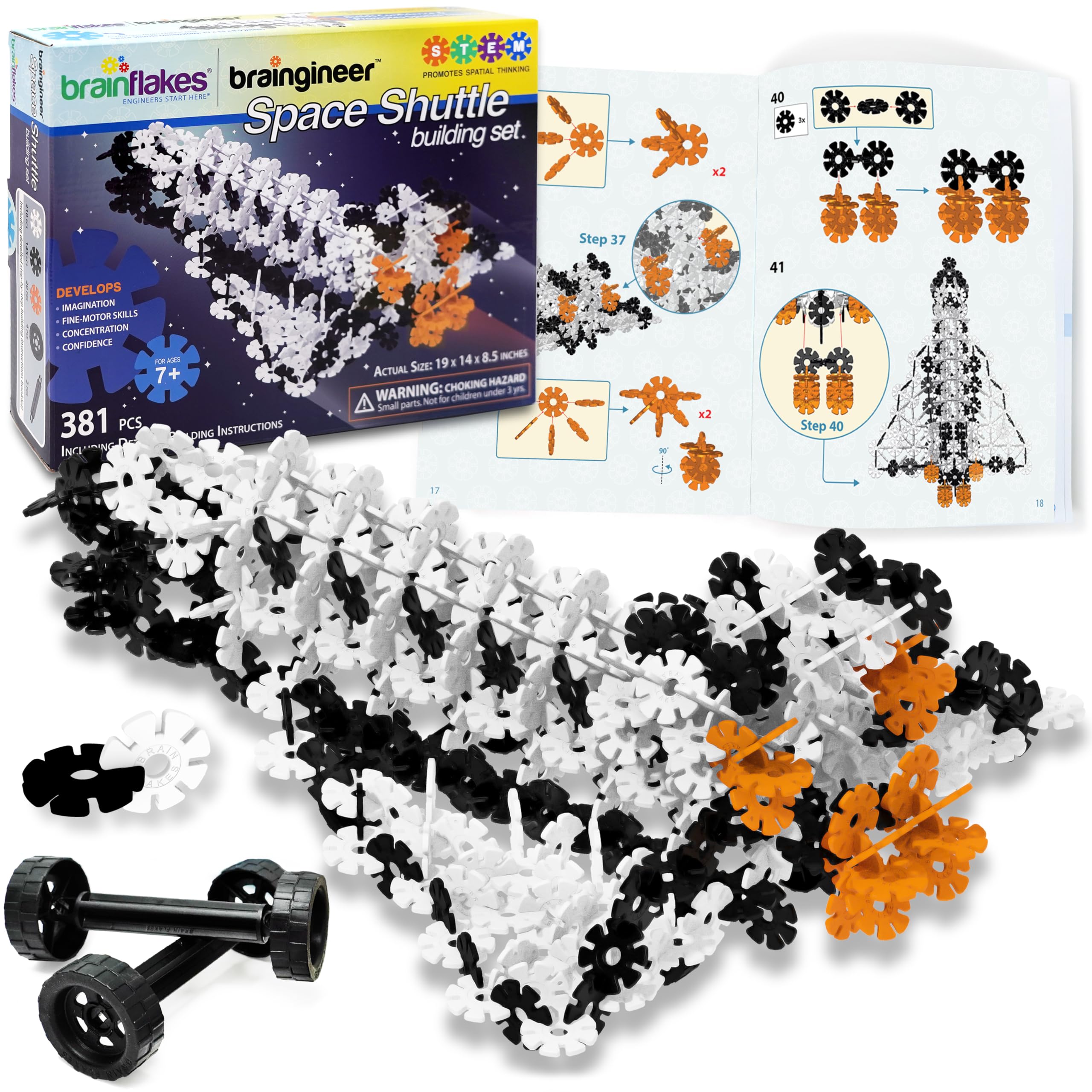 Amazon.com: Brain Flakes Space Shuttle Building Set with Detailed Step ...