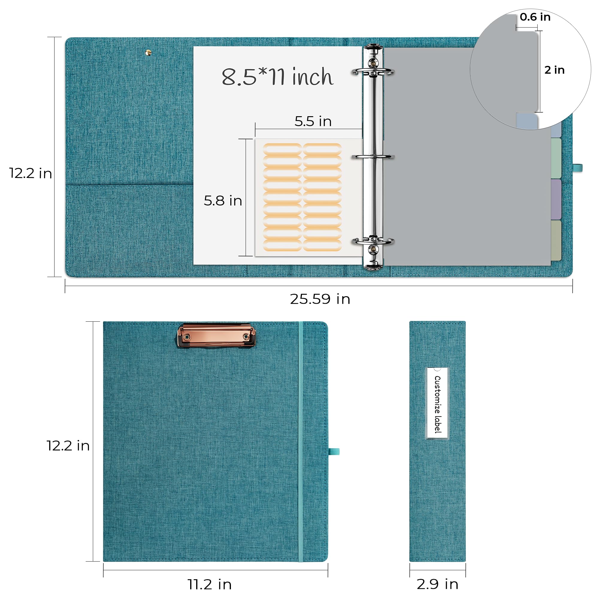 Snapklik.com : EYROZILL 3 Ring Binder 2 Inch, Binder For Letter Size ...